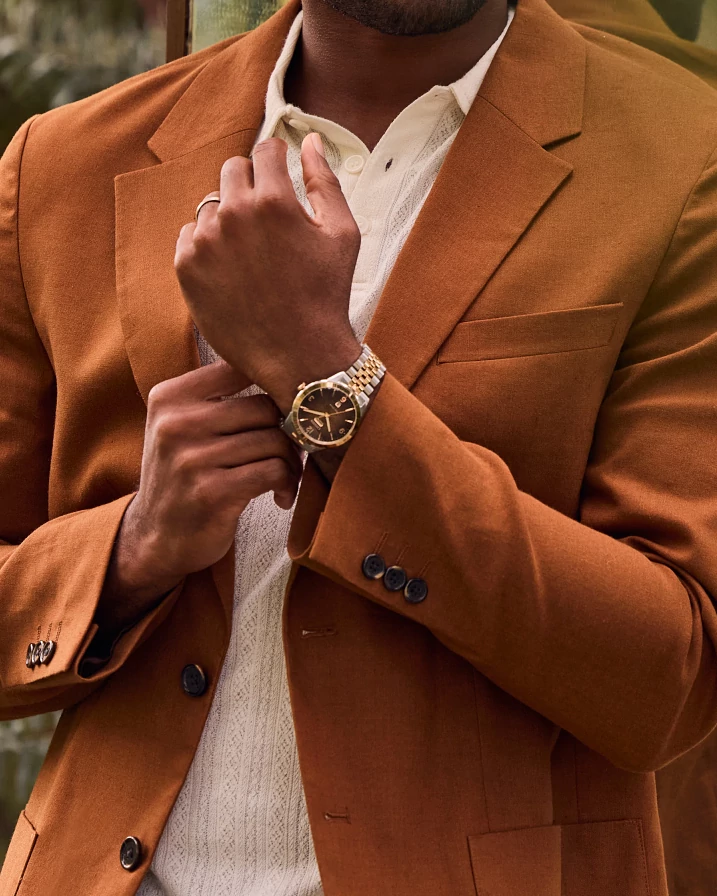 Rolan Brown Dial Stainless Steel Bracelet AW0156-57X | CITIZEN