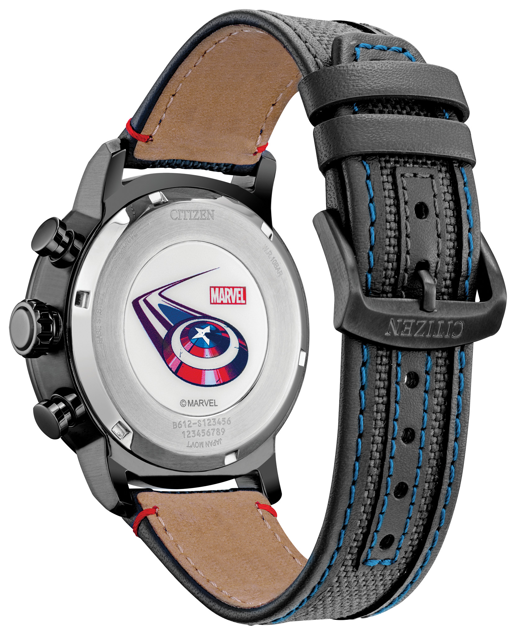 Captain America Blue Dial Leather Strap CA0767-00W | CITIZEN