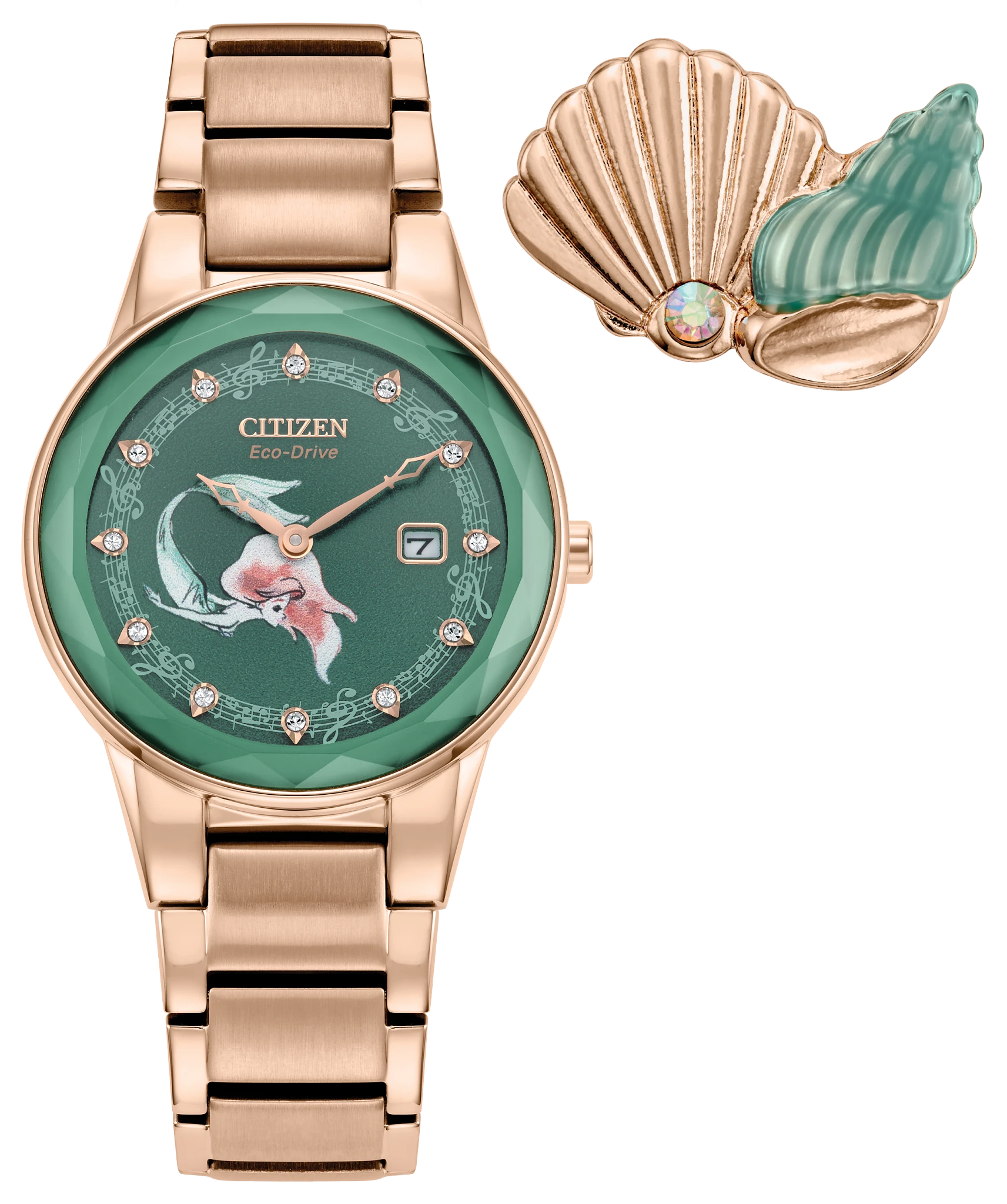 Ariel Green Dial Stainless Steel Bracelet GA1073-63W | CITIZEN