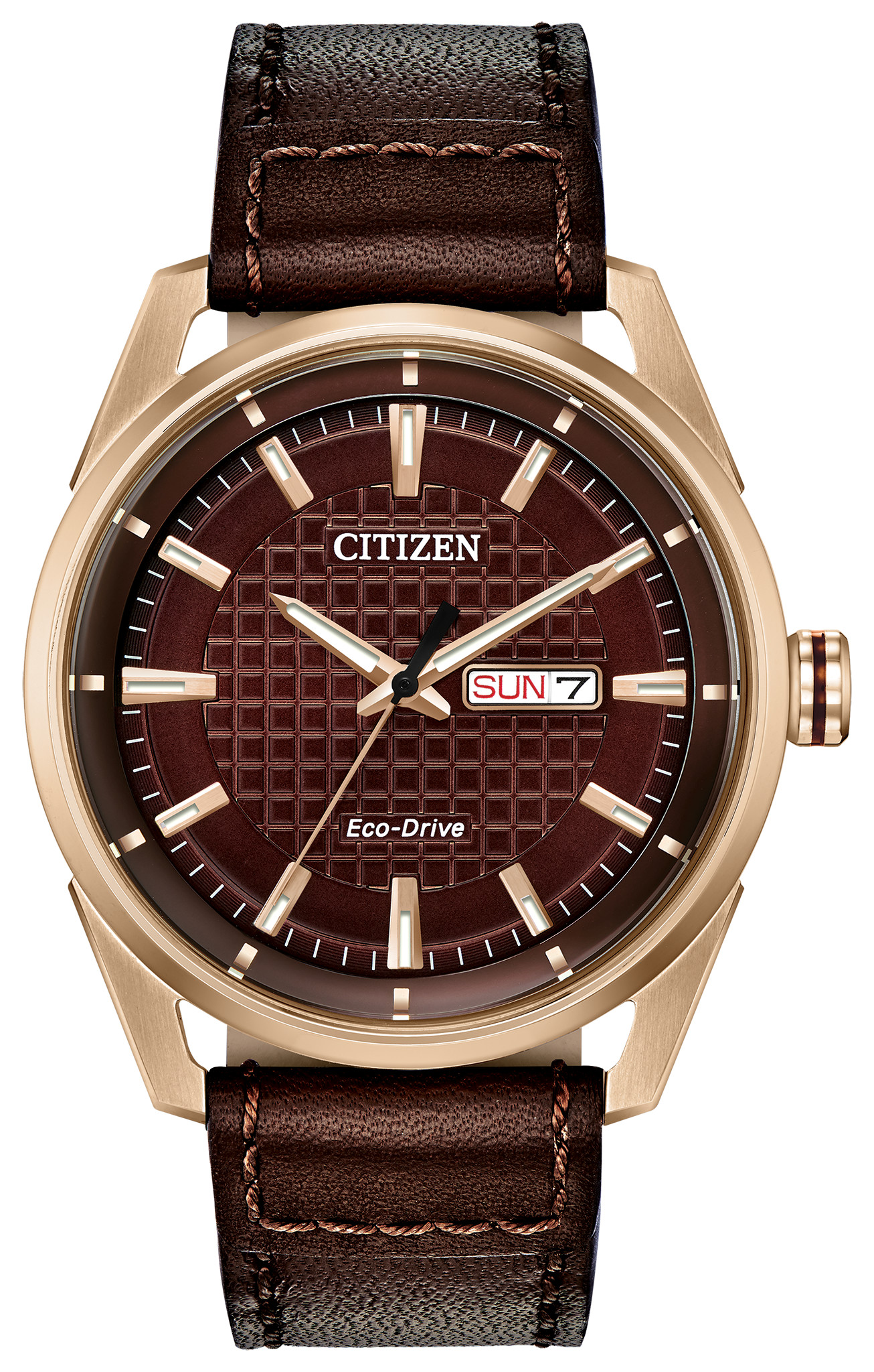 Citizen CTO Eco-Drive Rose Gold Brown Dial Stainless Steel Watch | CITIZEN
