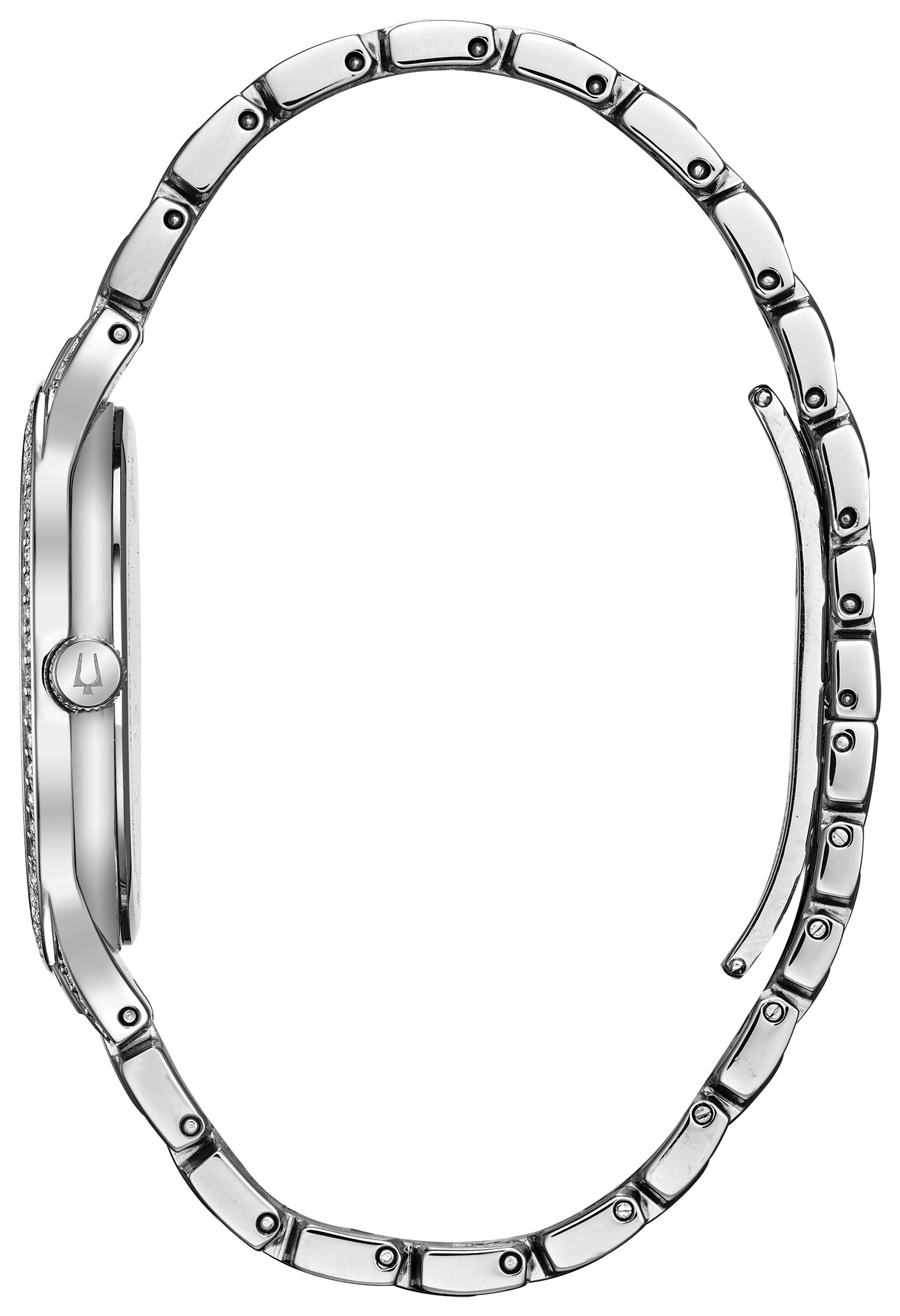 Bulova Phantom Silver Black Dial Crystal Watch | Bulova