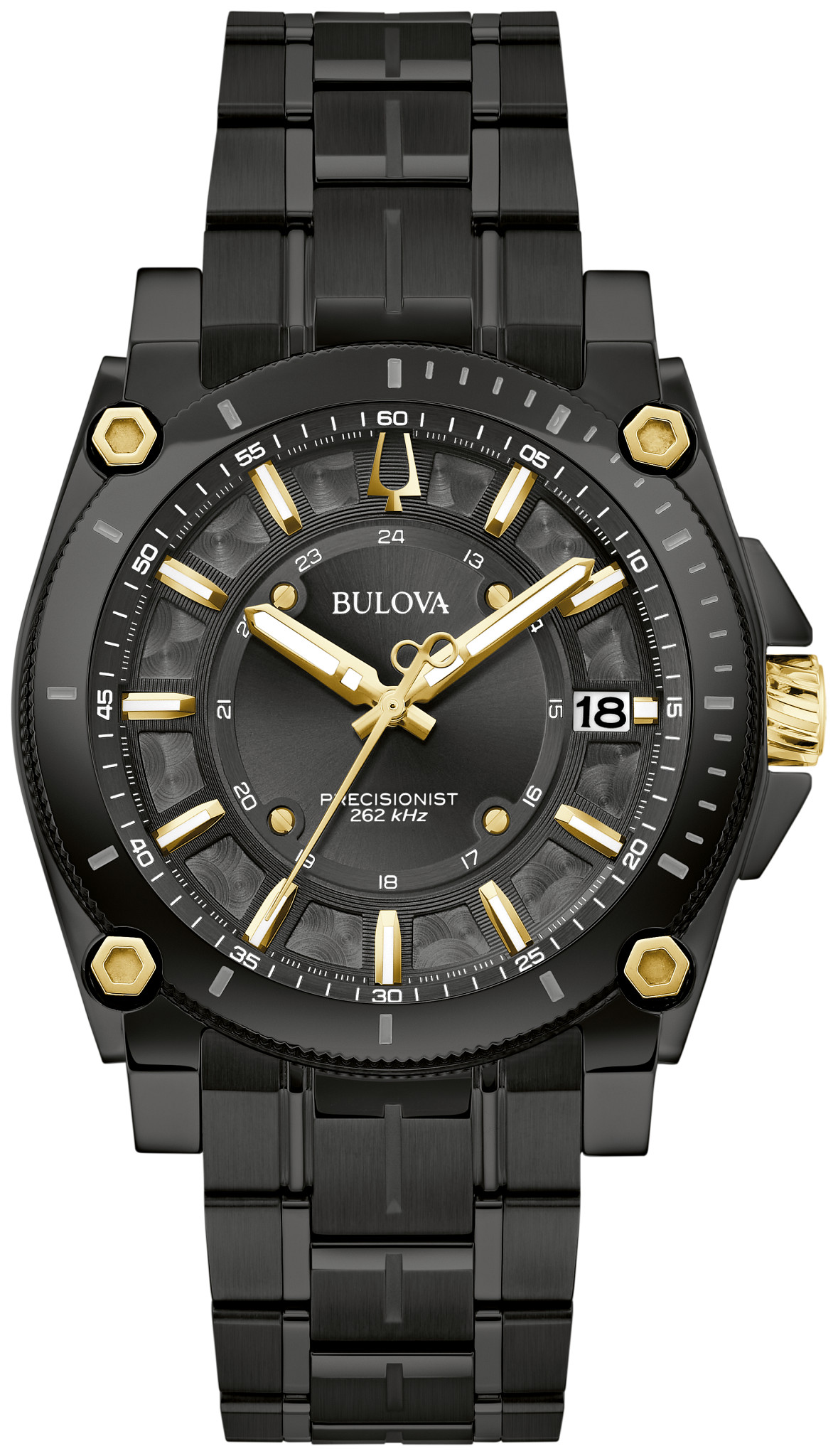 Black Dial Stainless Steel Bracelet Icon 98B408 | Bulova