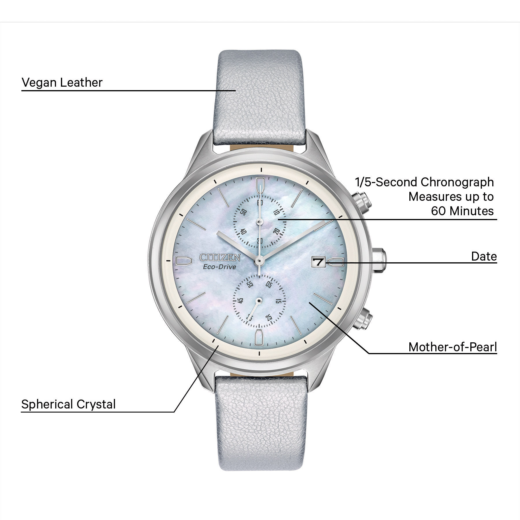 Chandler - Ladies Eco-Drive FB2000-03D Pearl Chronograph Watch | CITIZEN