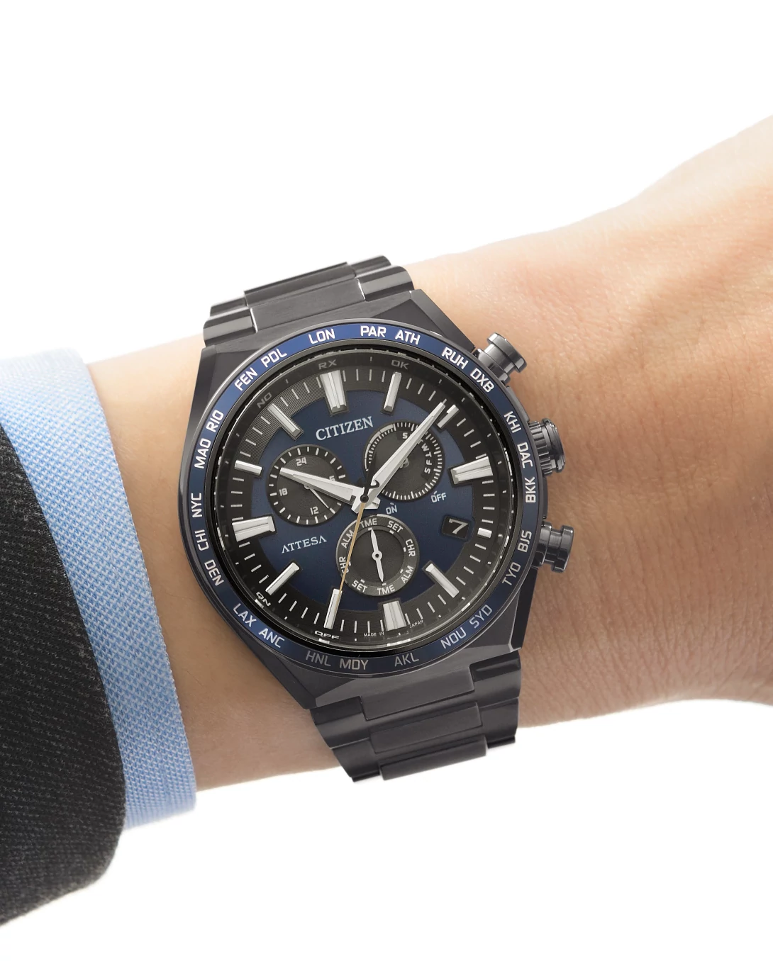 ATTESA Blue Dial Super Titanium with DLC Coating Bracelet CB5967-66L ...