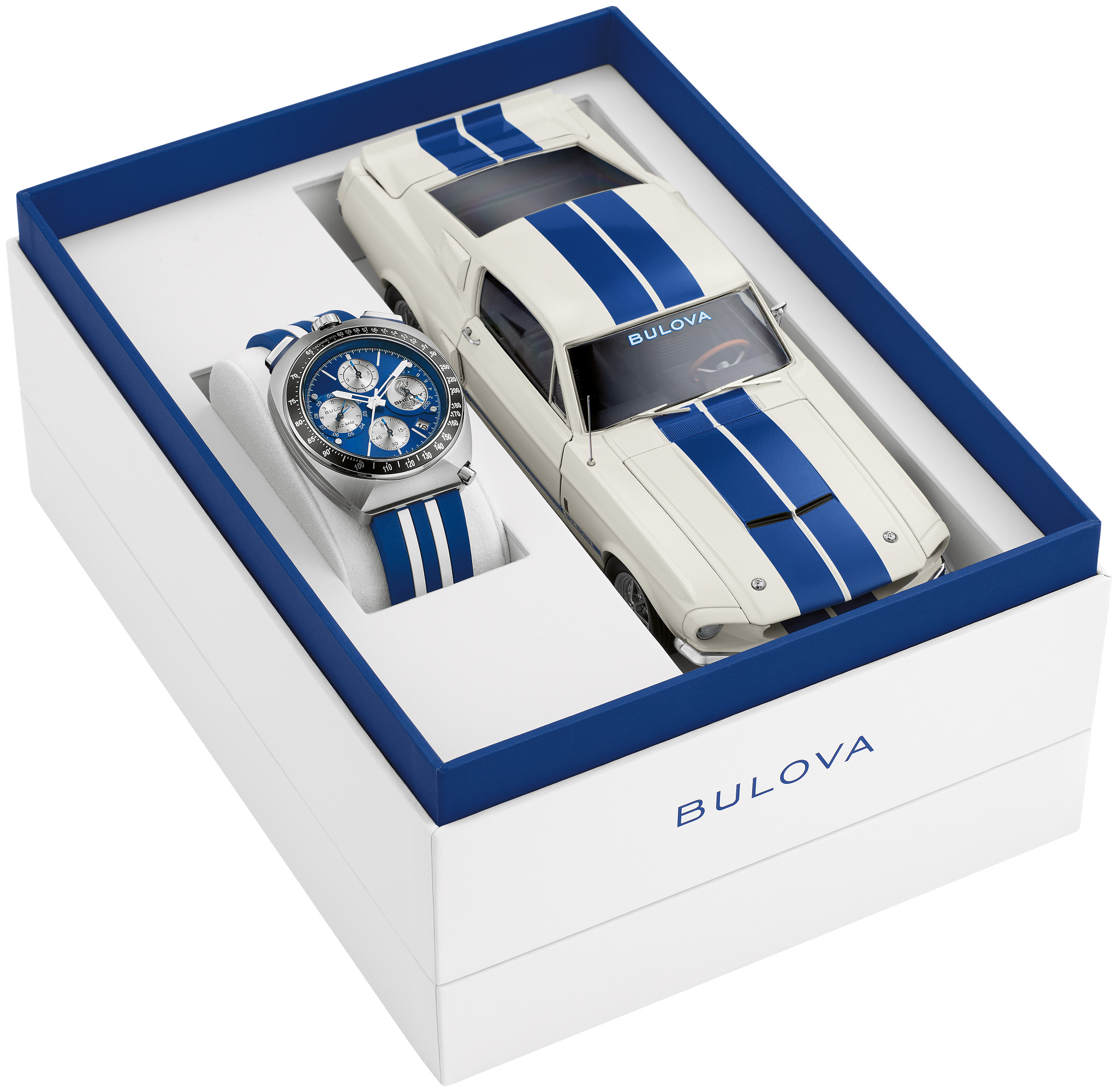 Blue Dial HNBR Rubber SHELBY® Racer Chronograph 98B452 | Bulova