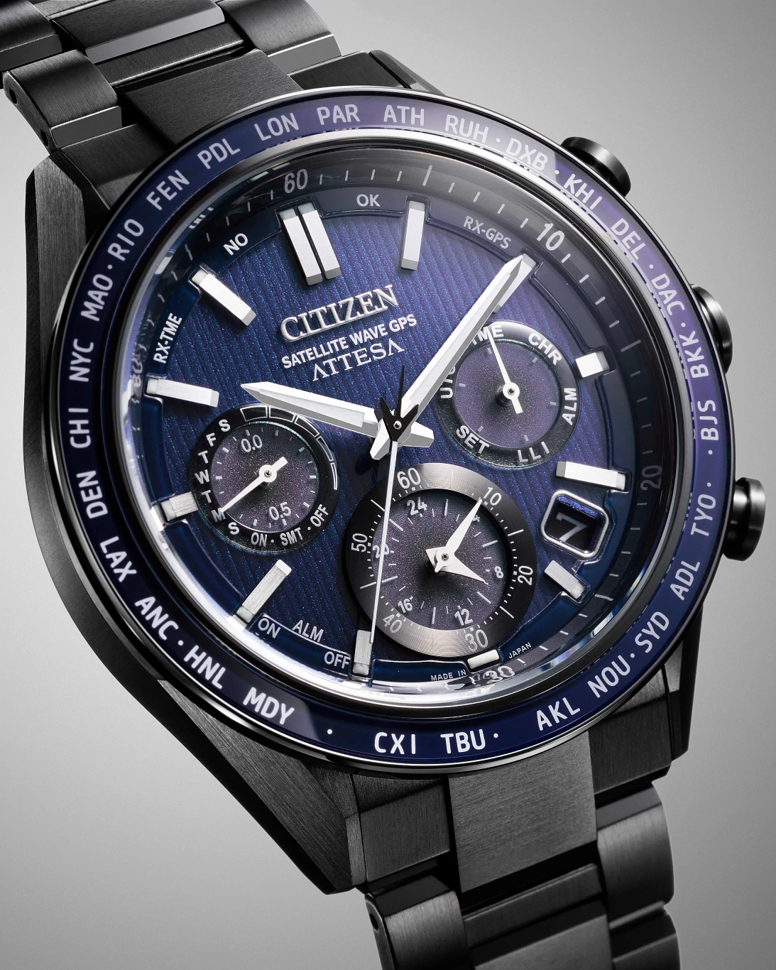 Attesa Blue Dial Super Titanium with DLC Coating Bracelet CC4059-64L ...