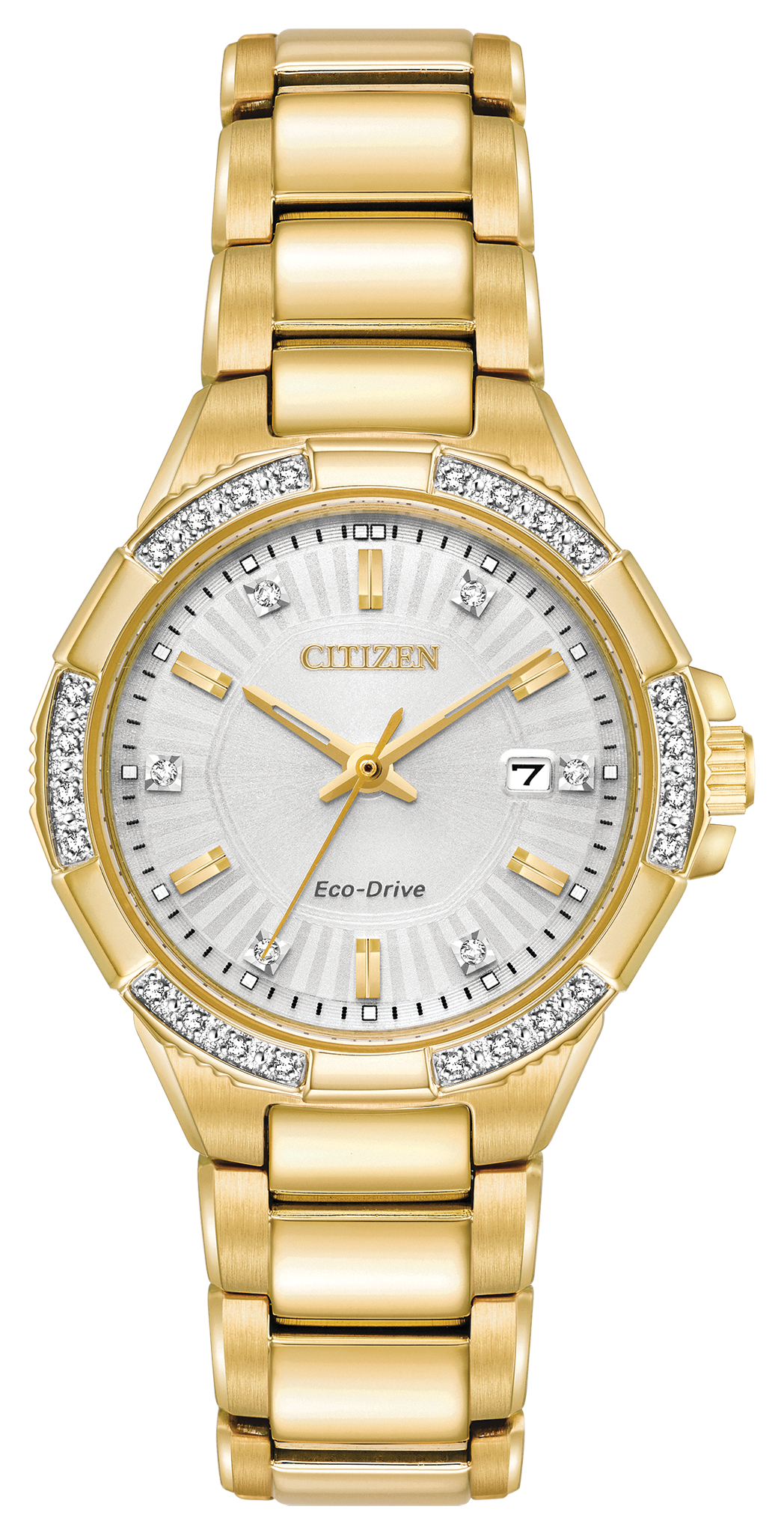 Riva - Ladies Eco-Drive EW2462-51A Diamond Gold-Tone Watch | CITIZEN