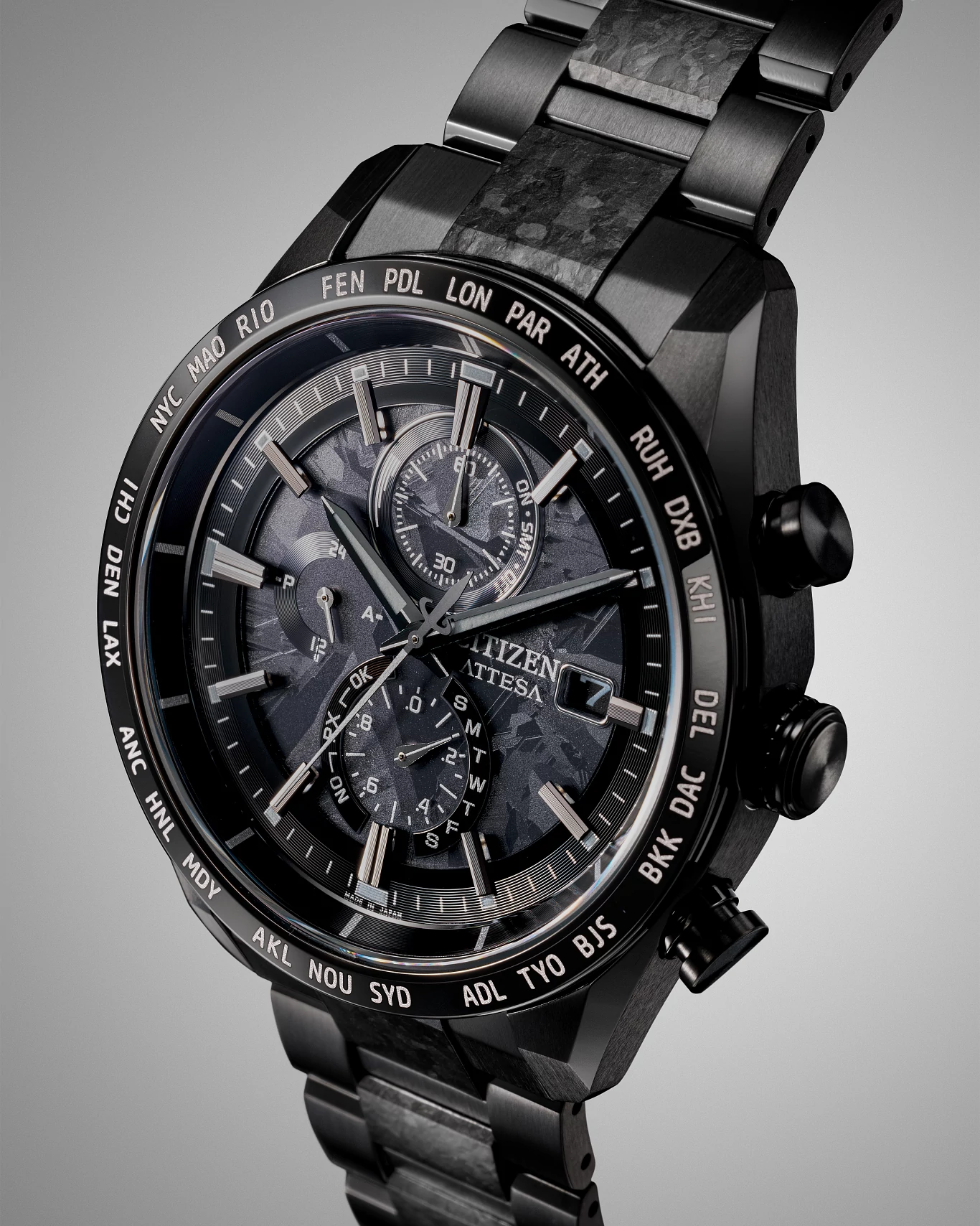 ATTESA HAKUTO-R Black Dial Super Titanium Bracelet AT8287-62E | CITIZEN