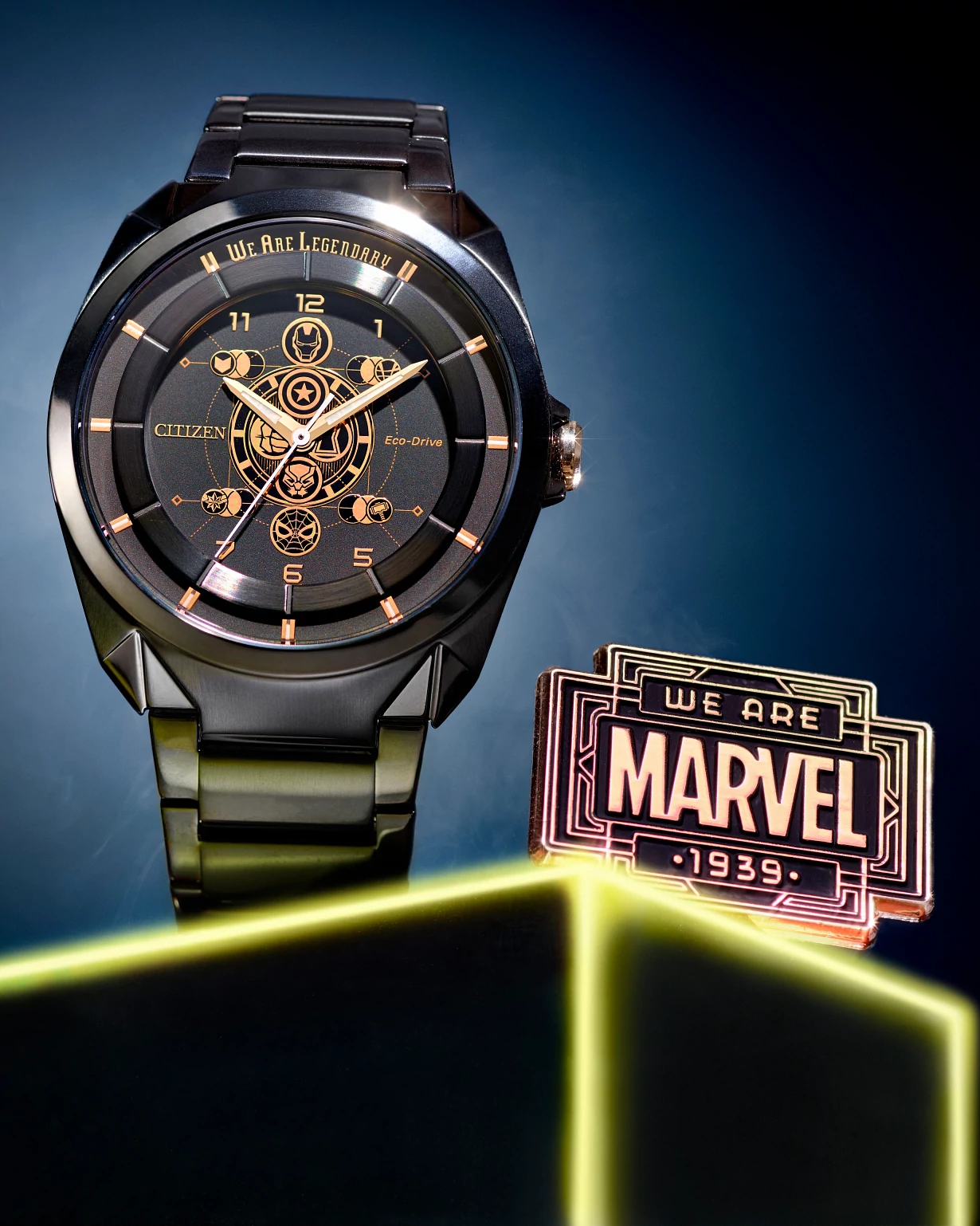 Legends 85th Anniversary Black Dial Stainless Steel Bracelet AW2085-61W ...