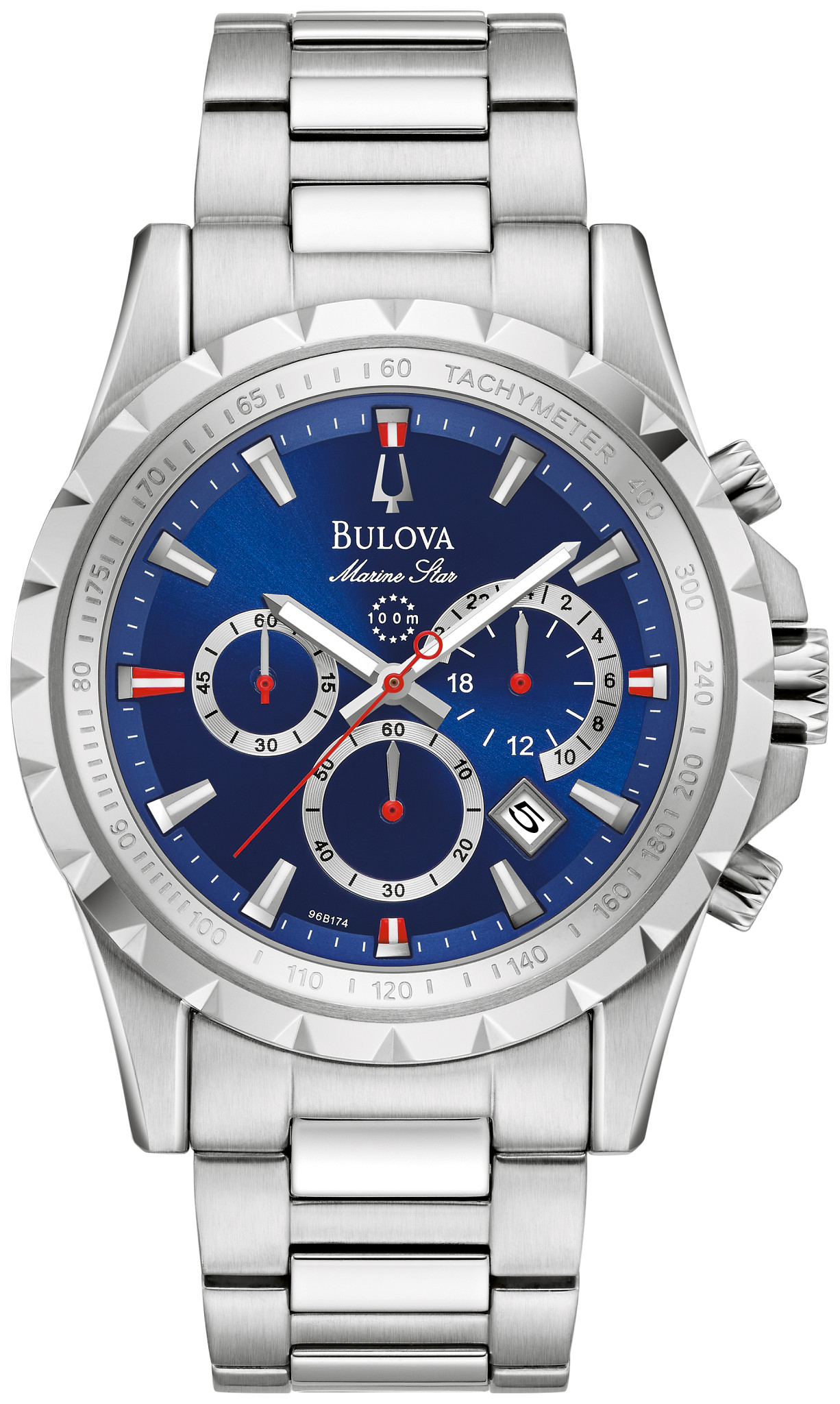 Blue Dial Stainless Steel Bracelet Marine Star 96B174 | Bulova