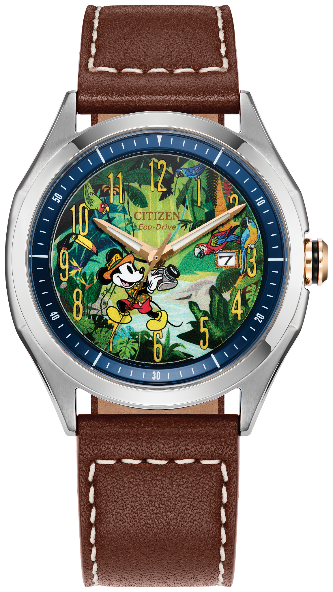 Mickey Mouse Explorer Green Dial Leather Strap AW1149-06W | CITIZEN