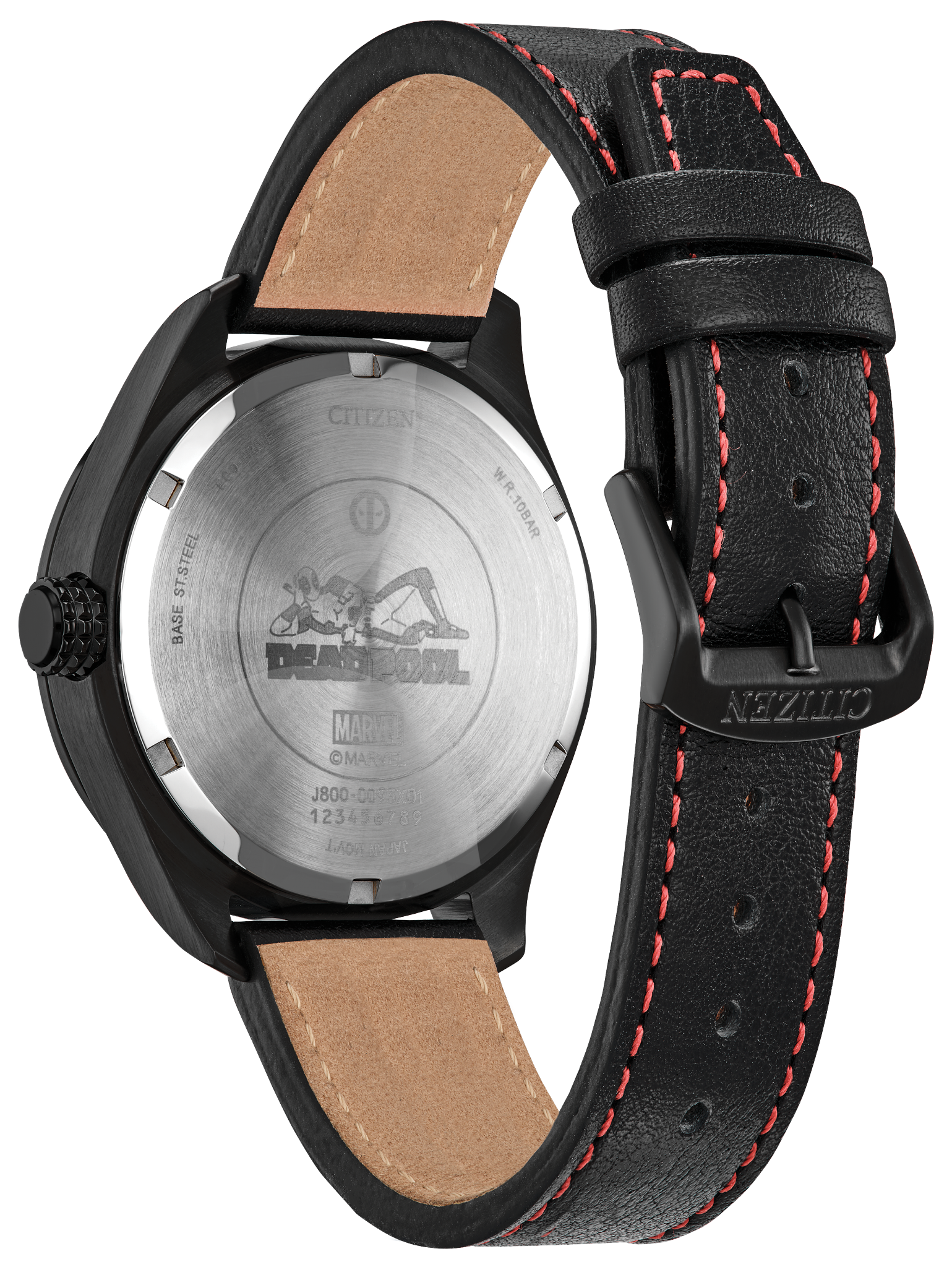 Here Comes Deadpool Black Dial Leather Strap AW0145-02W | CITIZEN