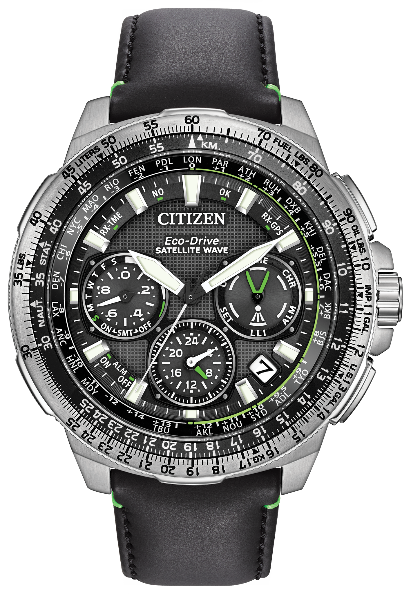 Promaster Navihawk GPS Black Dial Leather Strap CC9030-00E | CITIZEN
