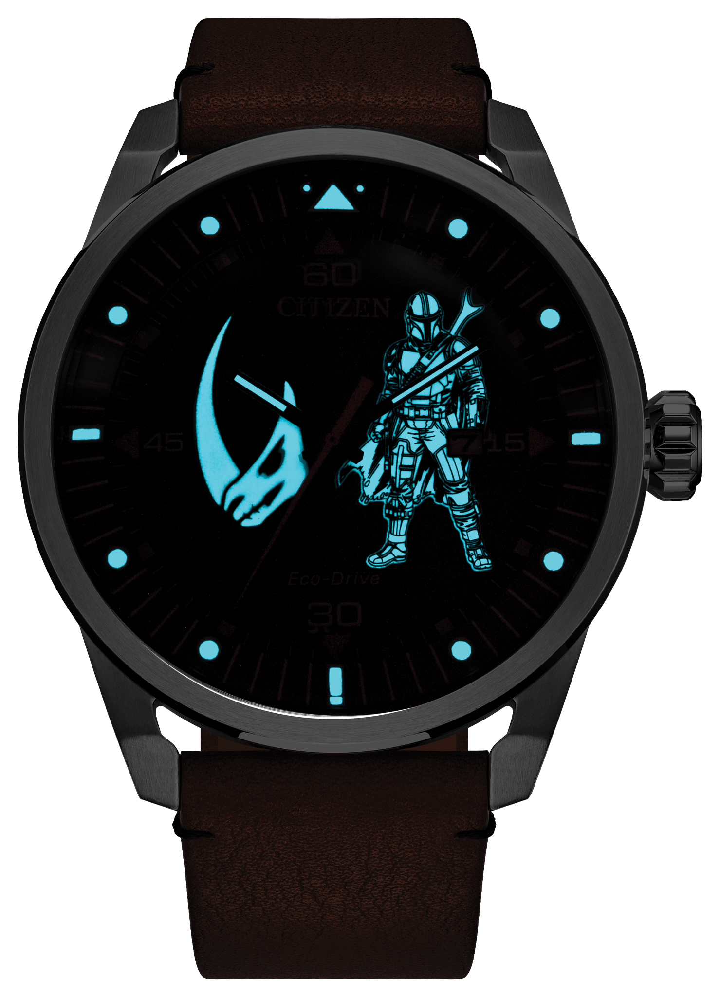 Mando, Bounty Hunter Black Dial Leather Strap AW1730-07W | CITIZEN