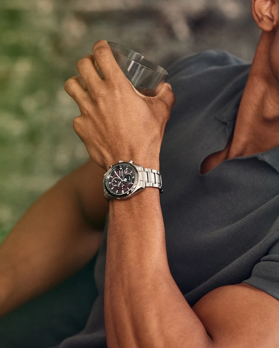 Tsuki-yomi A-T Red Dial Super Titanium Bracelet BY1018-55X | CITIZEN