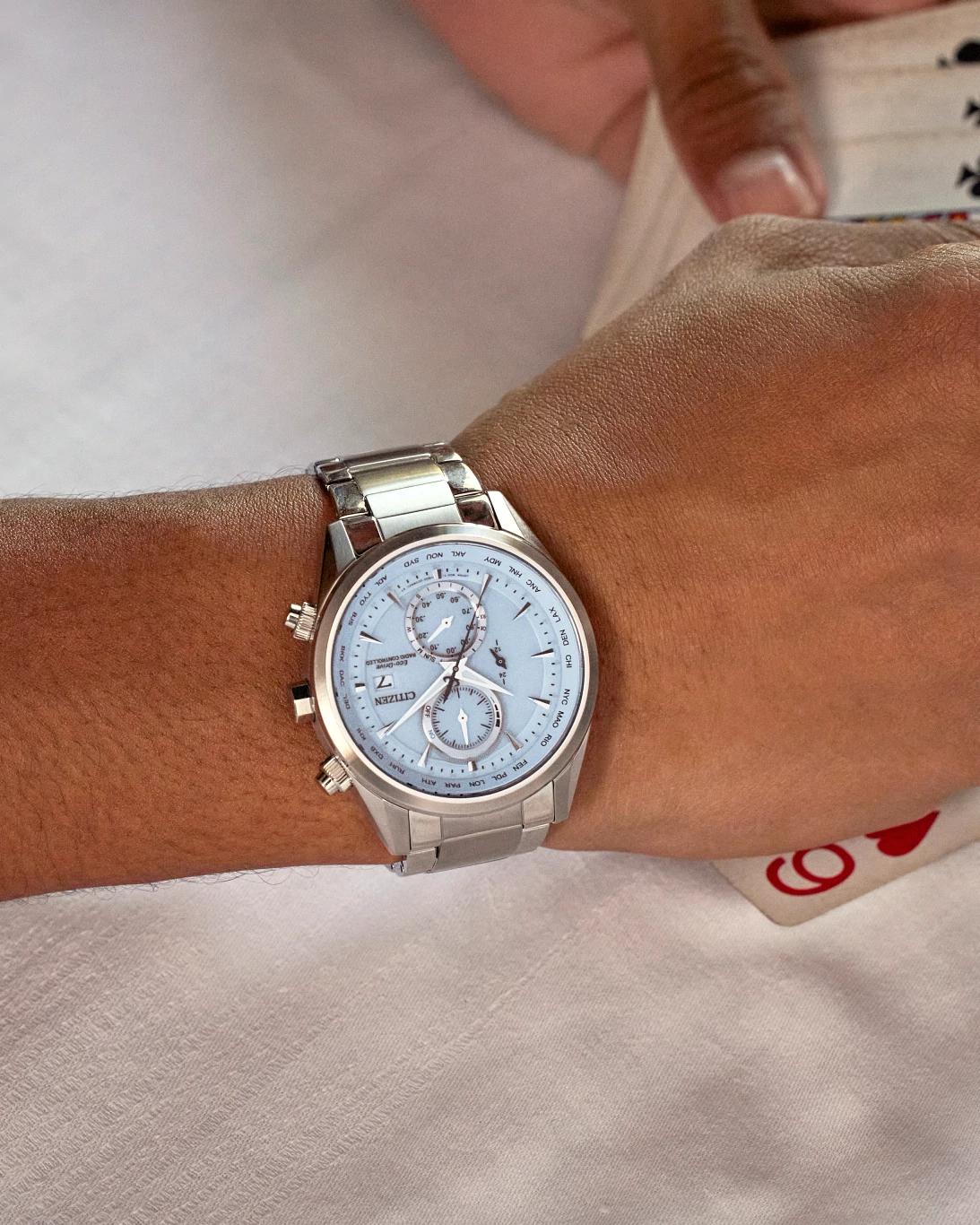 Sport Luxury Light Blue Dial Stainless Steel Bracelet AT8260-51M | CITIZEN