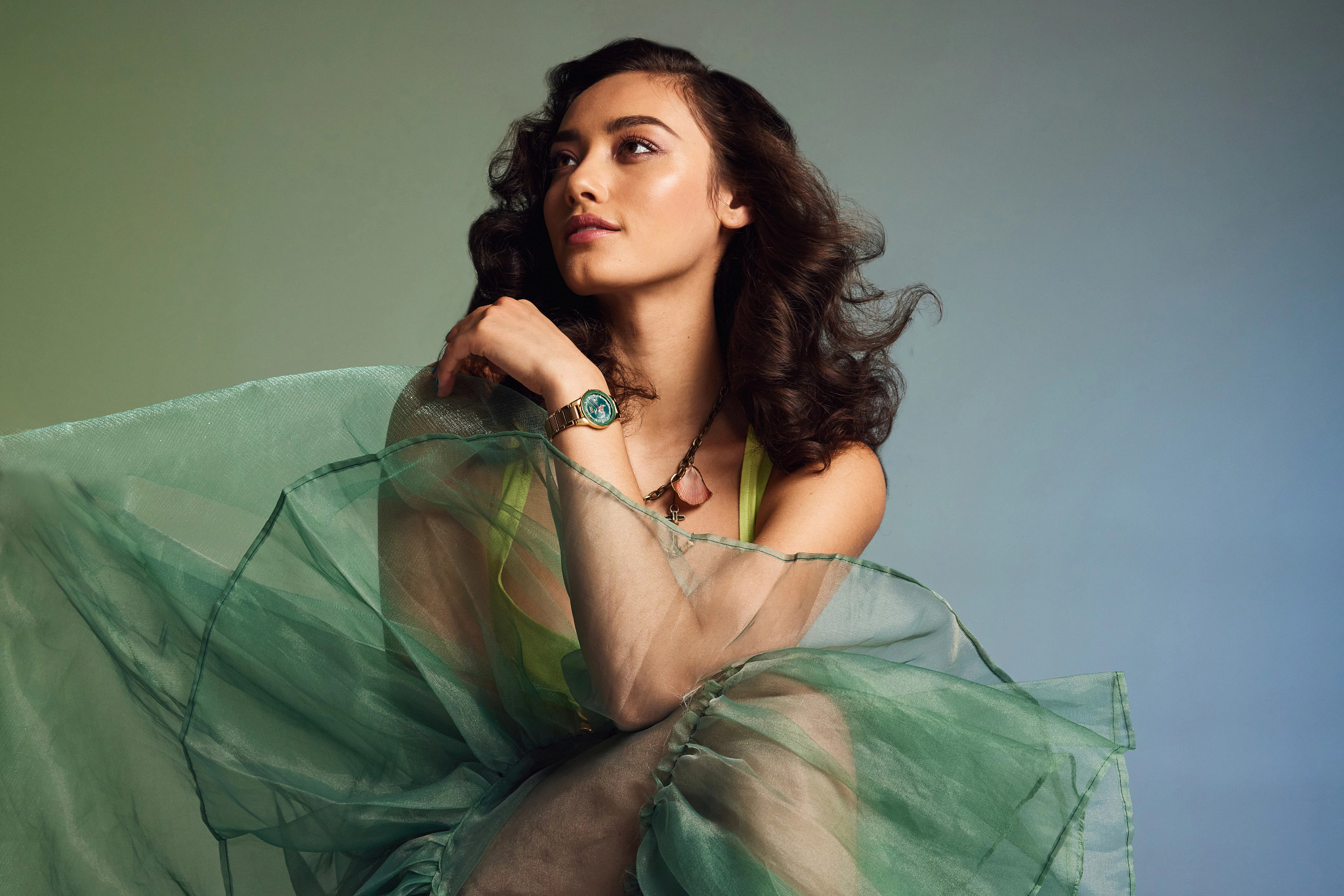 Ariel Green Dial Stainless Steel Bracelet GA1073-63W | CITIZEN