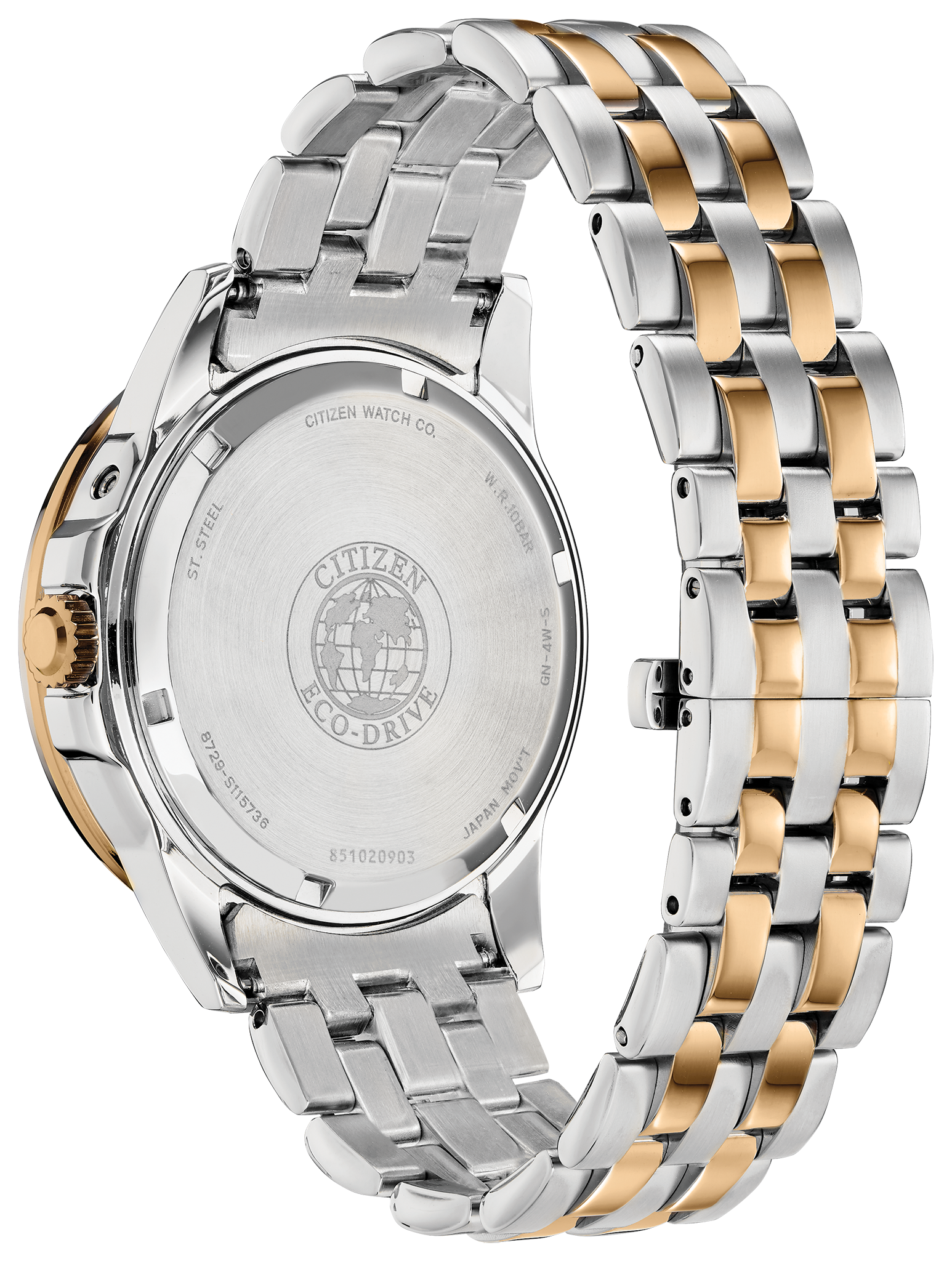 Citizen Calendrier Moonphase Men's Eco-Drive Stainless Steel Watch ...