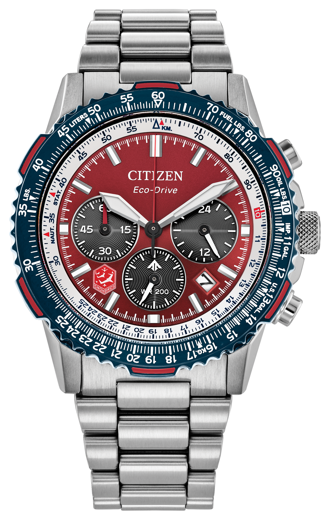 Promaster Navihawk Red Dial Stainless Steel Bracelet CA4668-51X | CITIZEN
