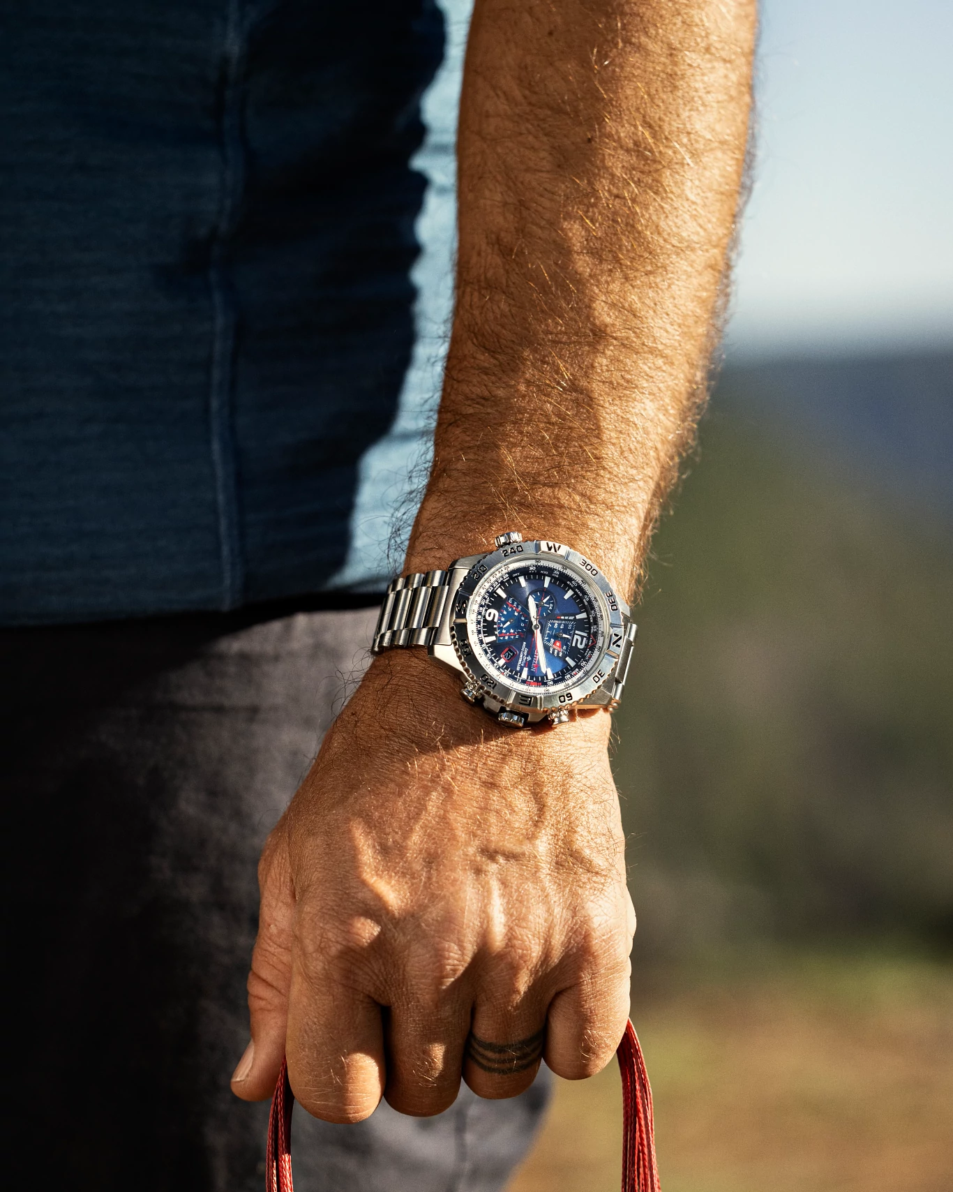 Promaster Navihawk A-T Blue Dial Stainless Steel Bracelet AT8220-55L ...