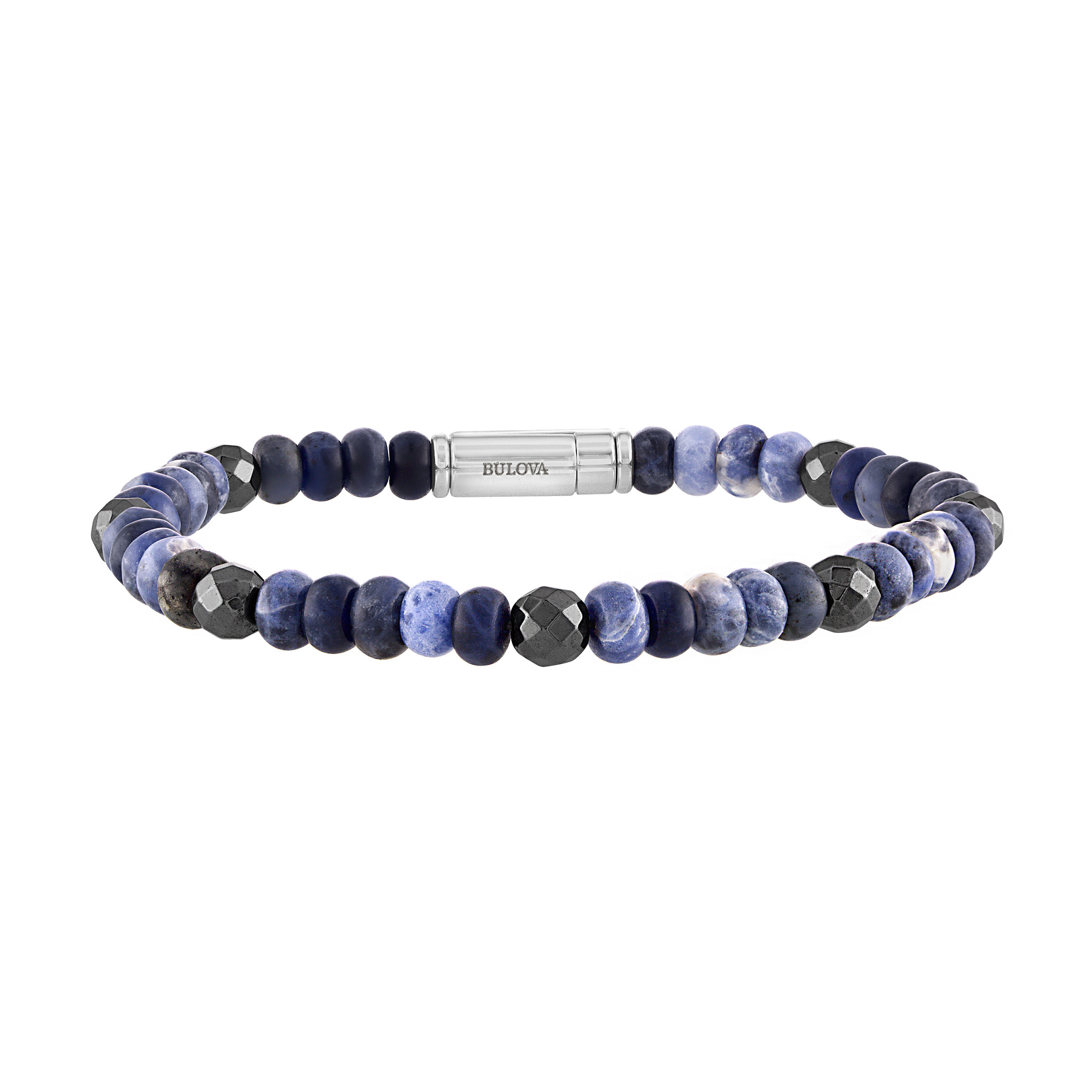 Bulova men's Sodalite and silver 8.5" bracelet delivers a look that is ...