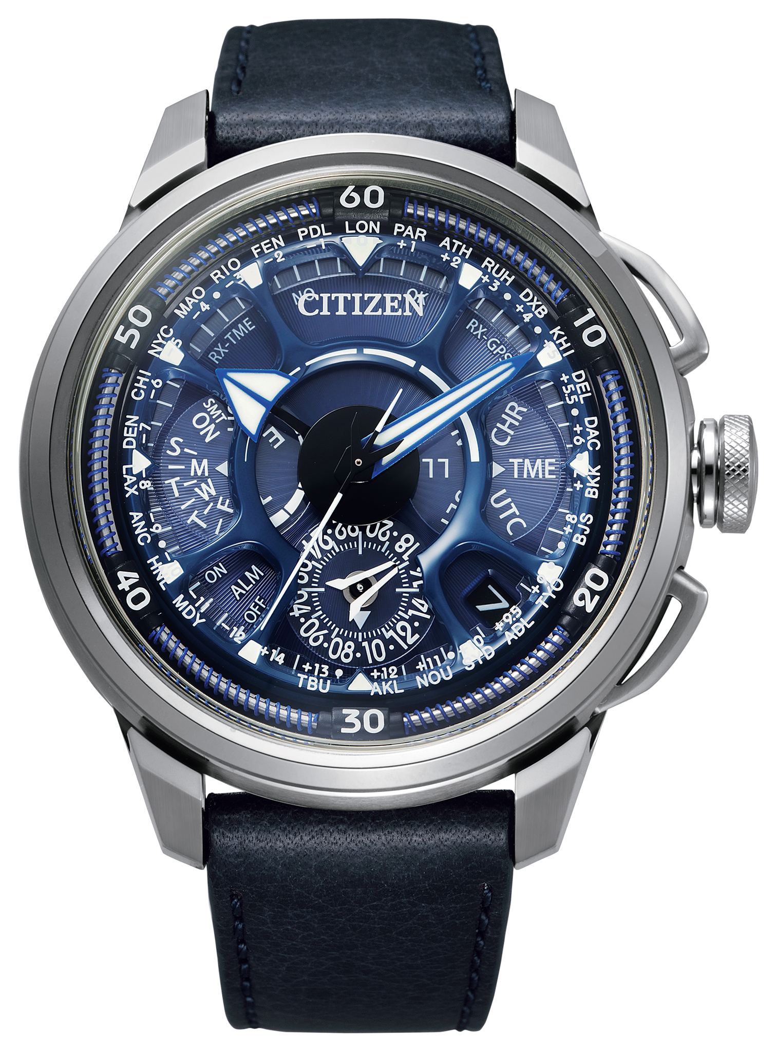 Satellite Wave F900 Blue Dial Leather Strap CC7000-01L | CITIZEN