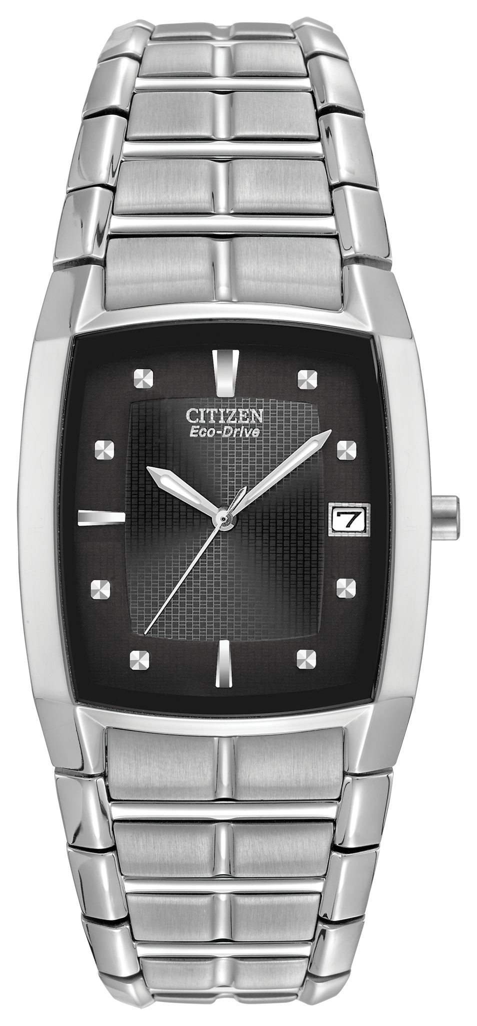 Citizen Chandler Men's Eco-Drive Rectangular Black Dial Watch | CITIZEN