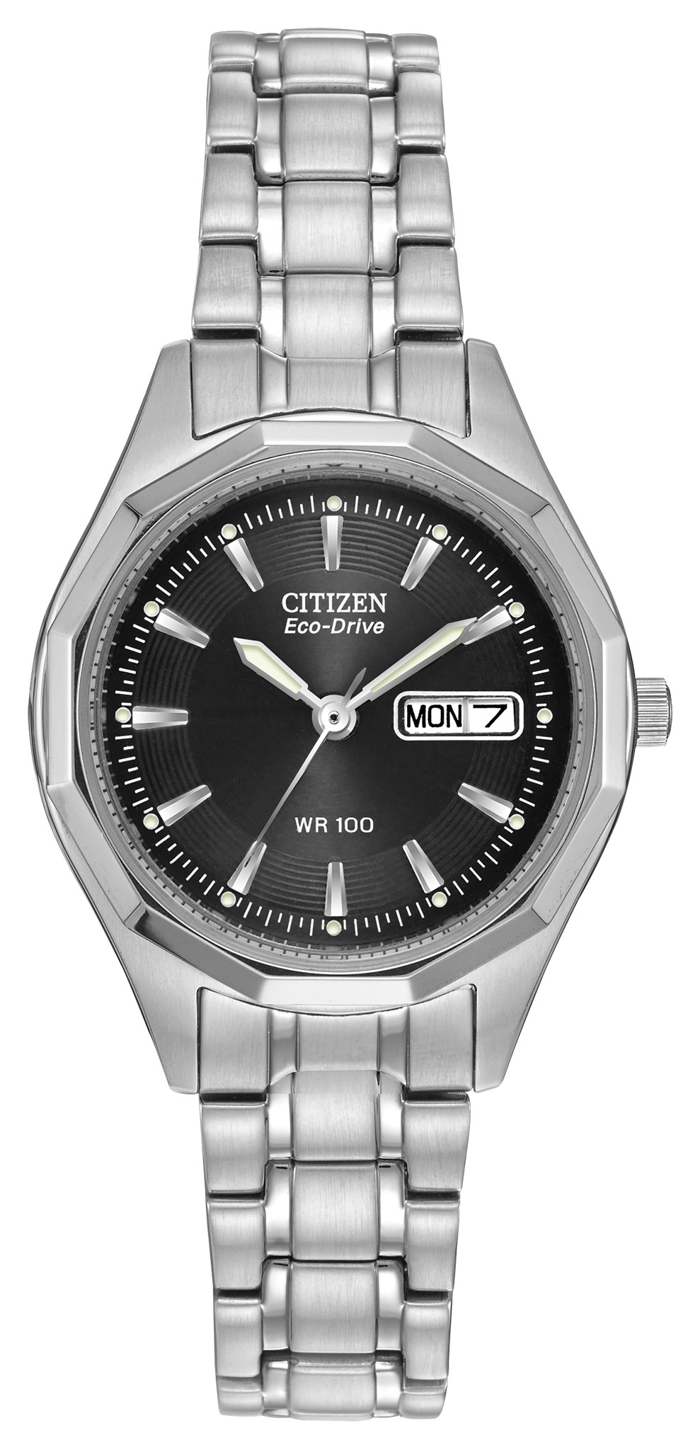 Citizen Corso Eco-Drive Black Dial Stainless Steel Watch | CITIZEN
