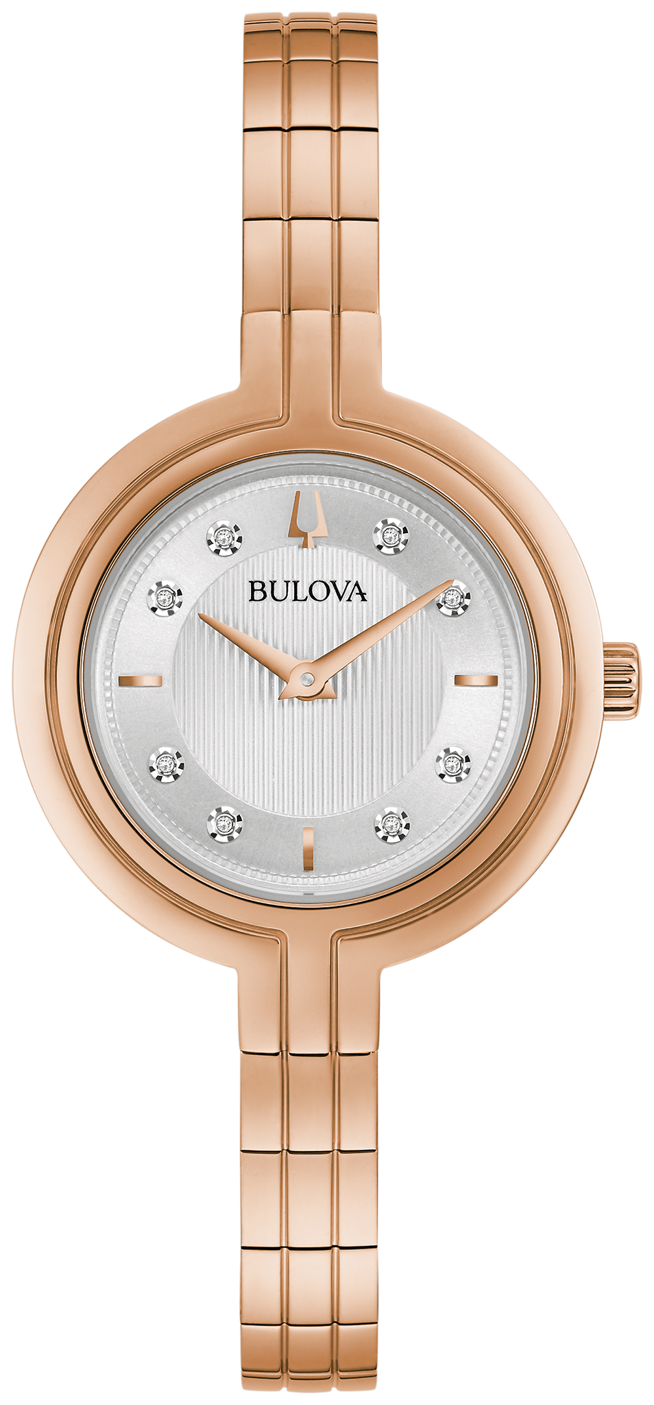 Bulova Rhapsody Women's White Dial Rose Gold Diamond Watch | Bulova