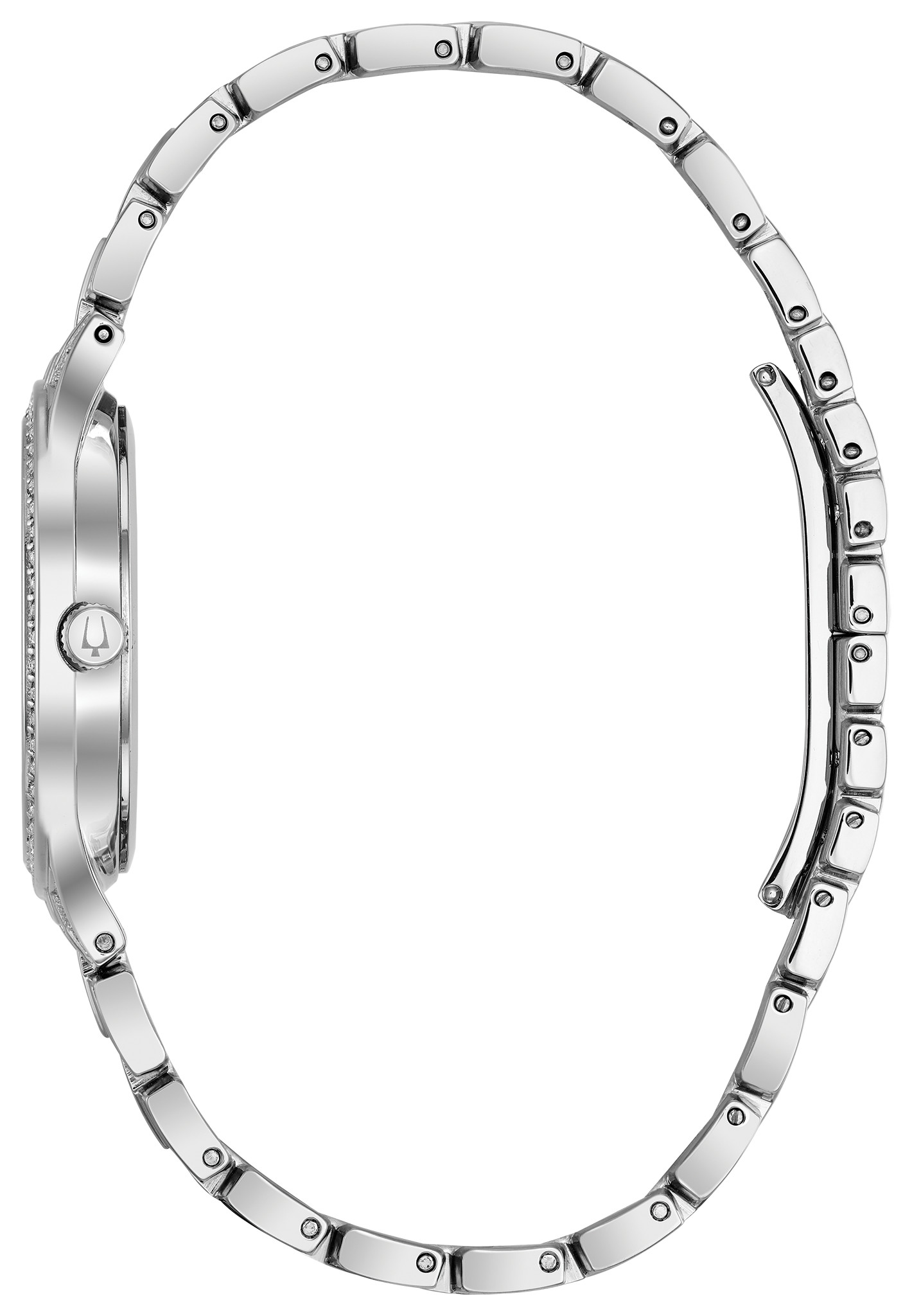 Bulova Phantom Gold Silver Dial Crystal Watch | Bulova