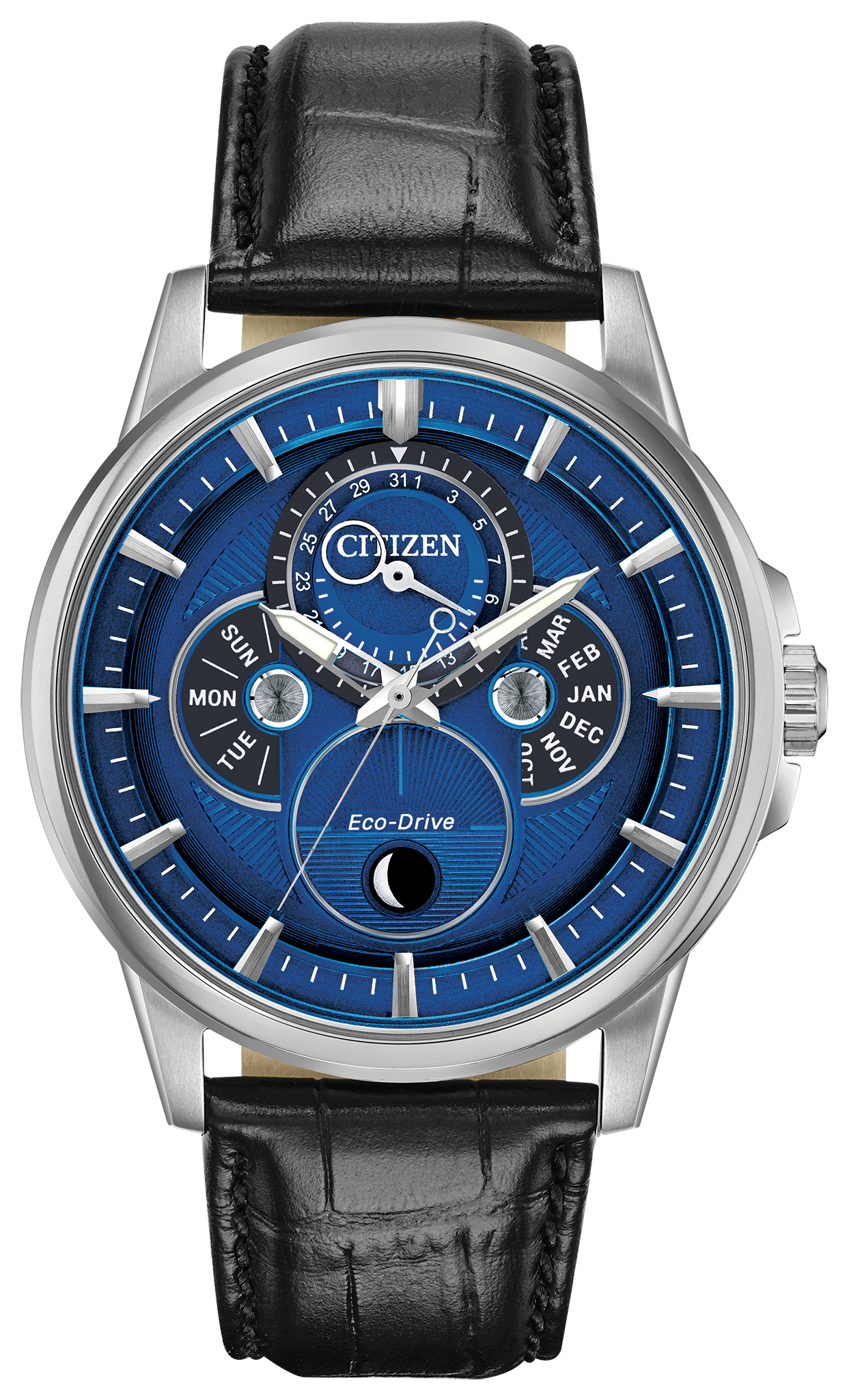 Citizen Calendrier Moonphase Eco-Drive Blue Dial Watch | CITIZEN
