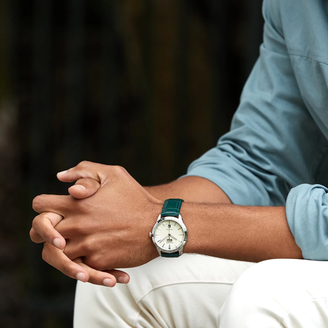 Rolan Ivory Dial Leather Strap AW0090-11Z | CITIZEN