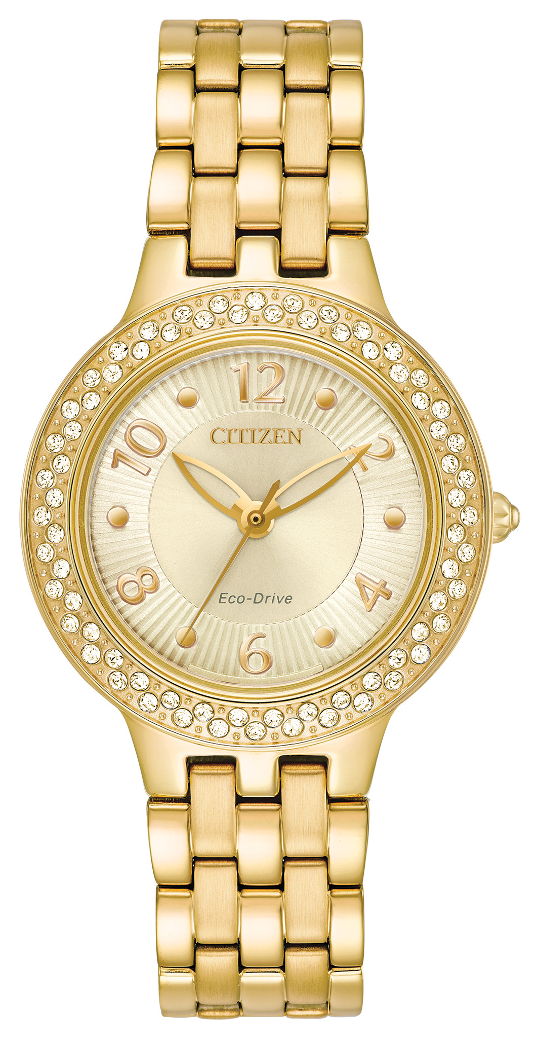 Silhouette Crystal - Ladies Eco-Drive Gold Diamond Watch | CITIZEN