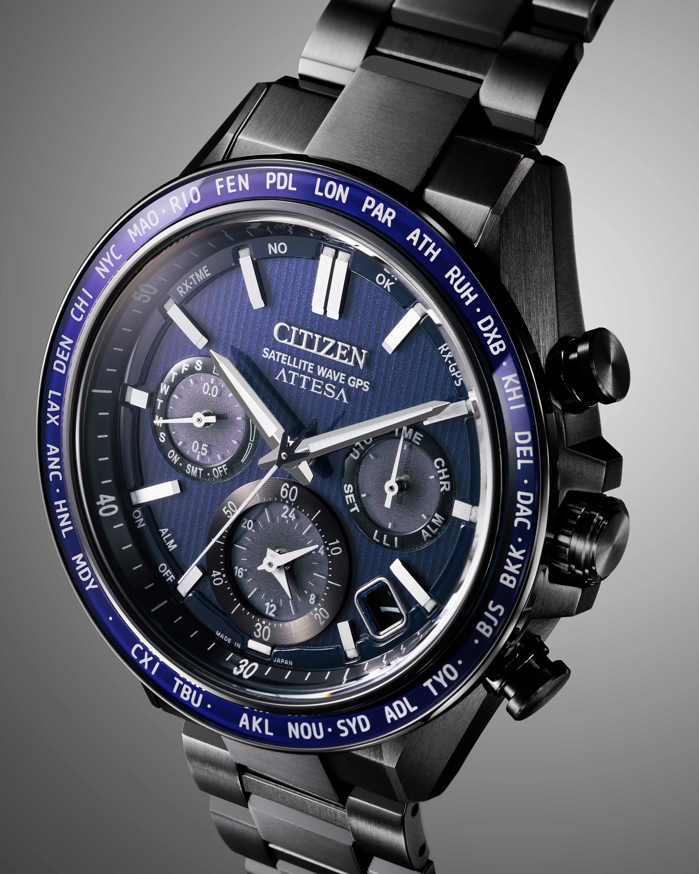 Attesa Blue Dial Super Titanium with DLC Coating Bracelet CC4059-64L ...