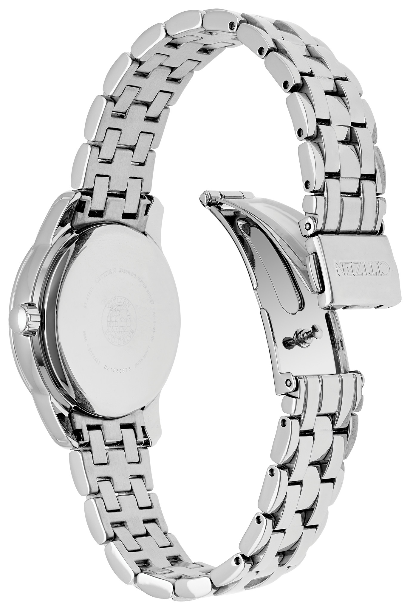 Silhouette Crystal - Ladies Silver Steel Pearl Dial Watch | CITIZEN
