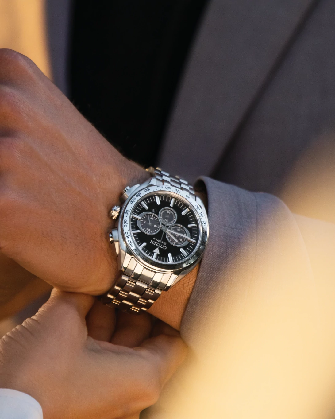 Carson Black Dial Stainless Steel Bracelet CA4540-54E | CITIZEN