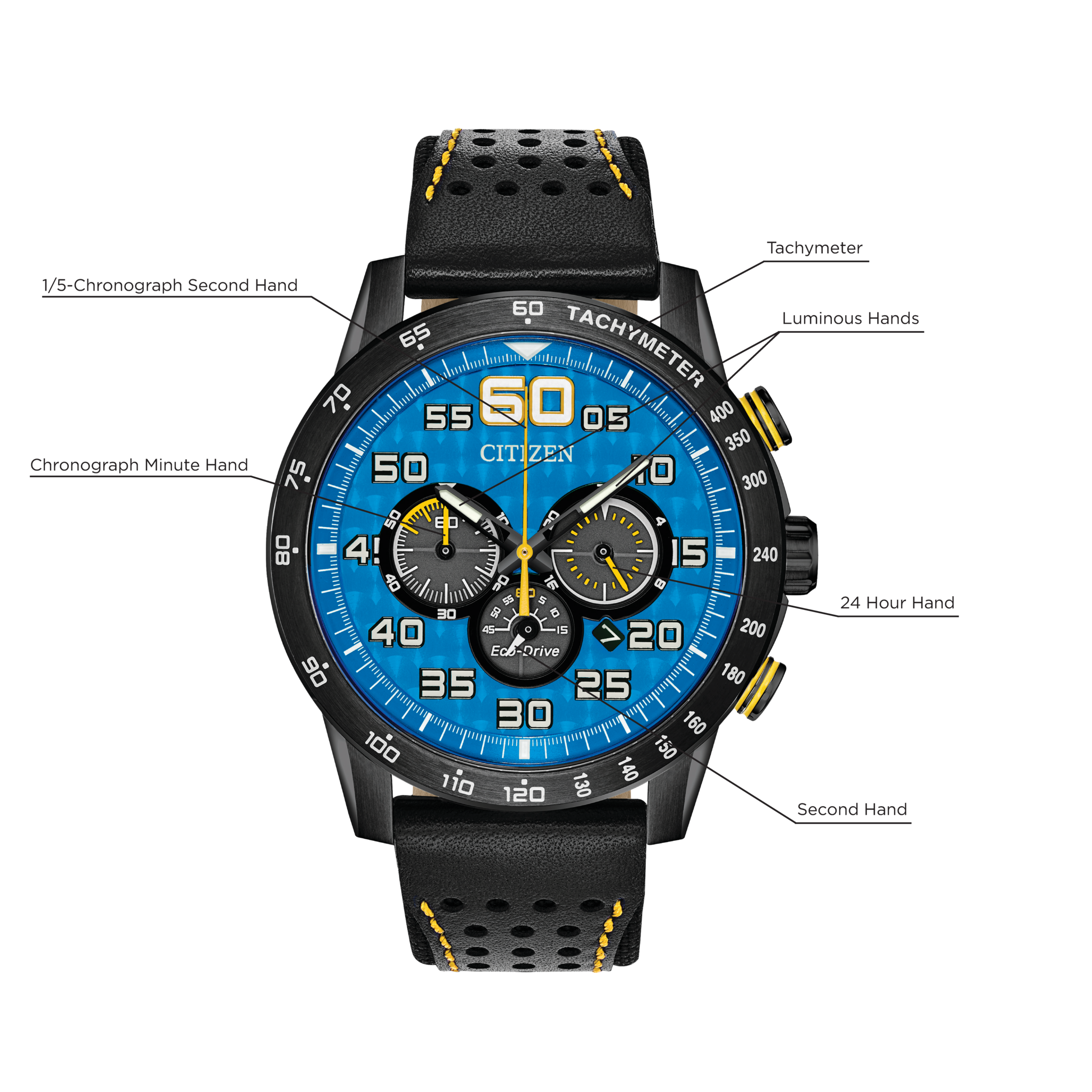 Citizen Primo Chronograph Eco-Drive Blue Dial Watch | CITIZEN