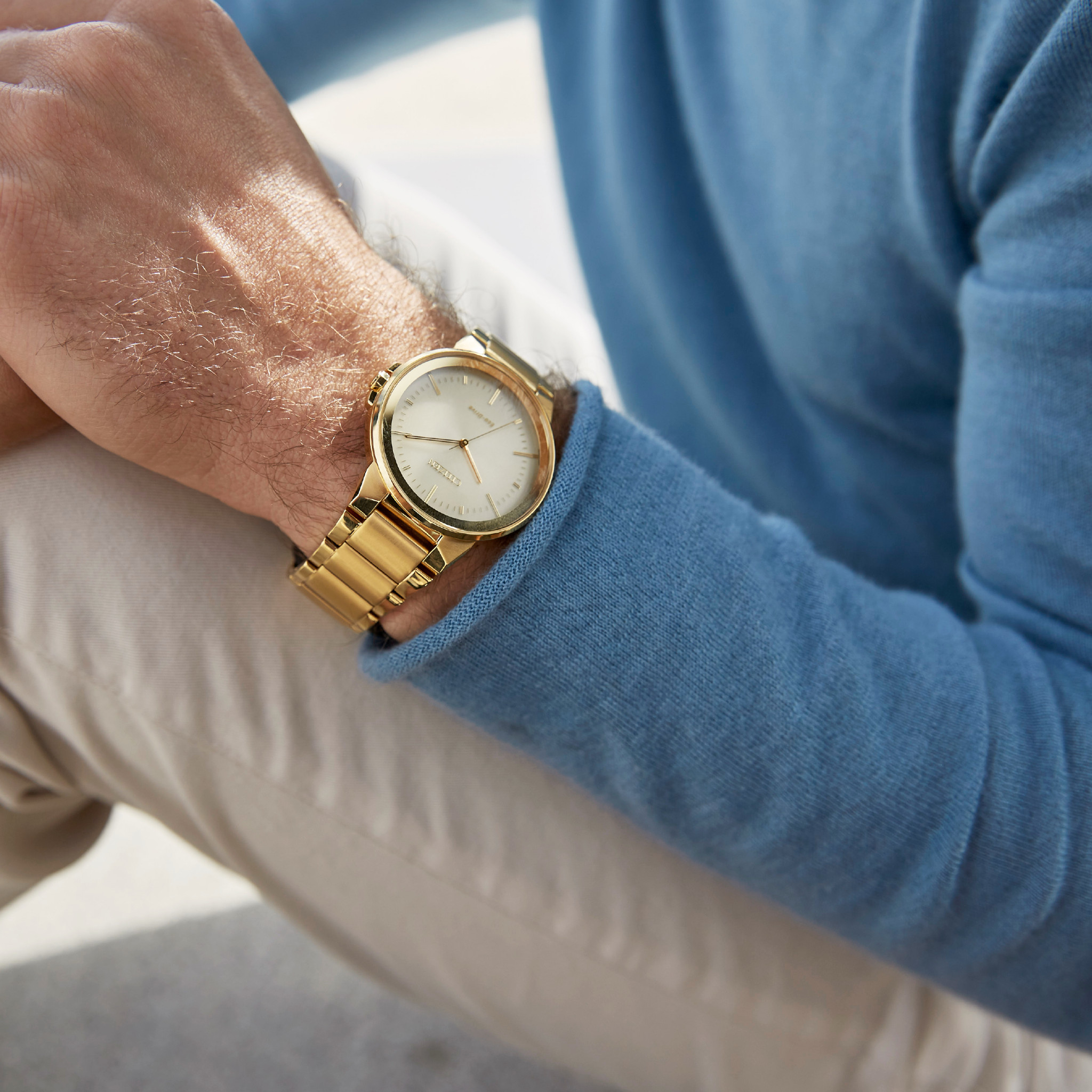 Axiom - Men's Eco-Drive Gold-Tone Champagne Dial Watch | CITIZEN