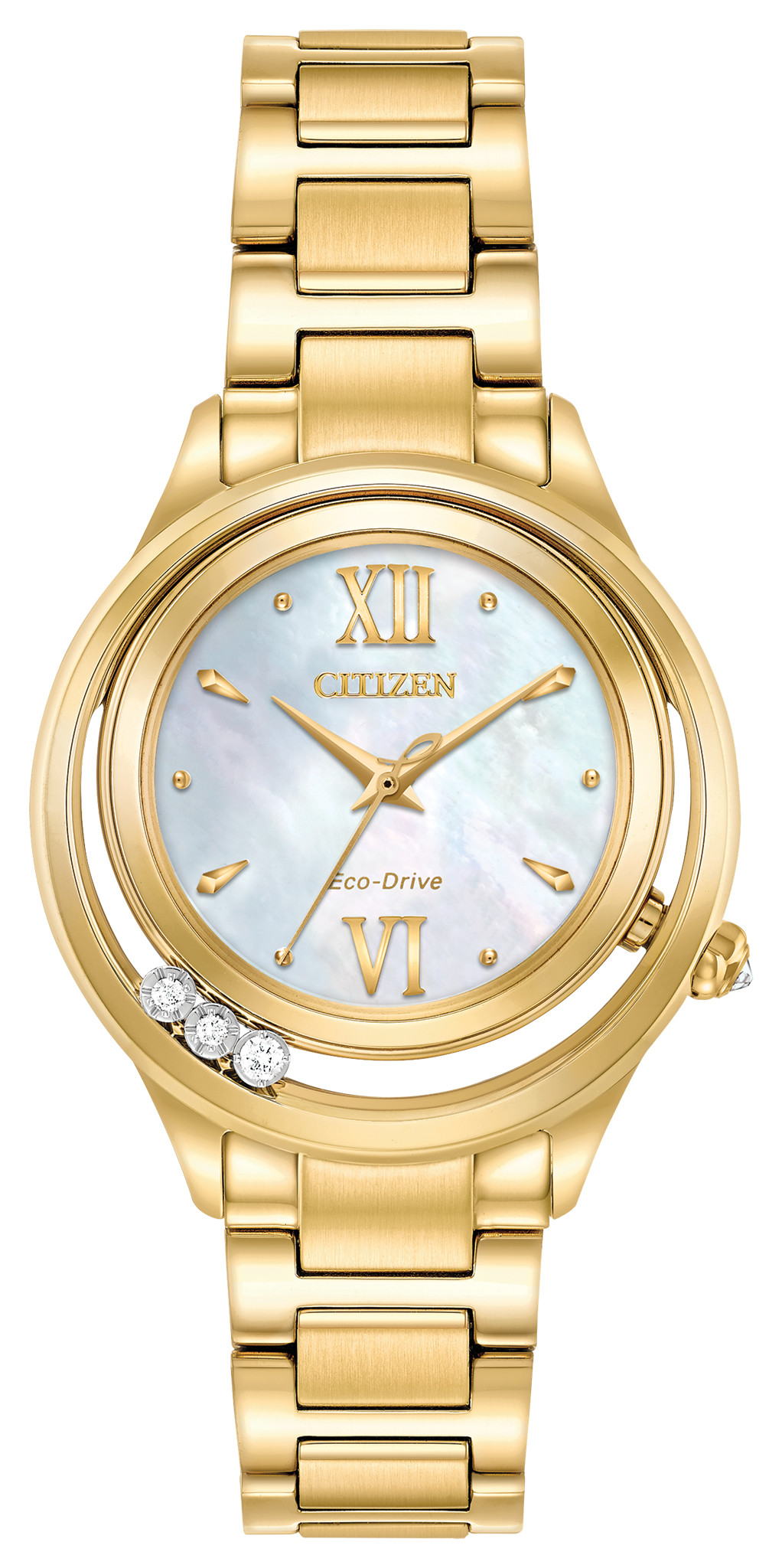 L Sunrise LS - Ladies Eco-Drive Gold-Tone Mother-of-Pearl Watch | CITIZEN