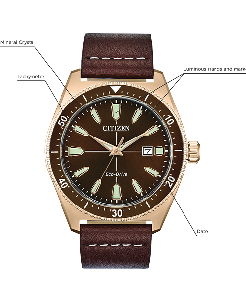 Citizen Vintage Brycen Sport Eco-Drive Brown Dial Rose Gold Citizen Vintage Brycen Sport Eco-Drive Brown Dial Rose Gold