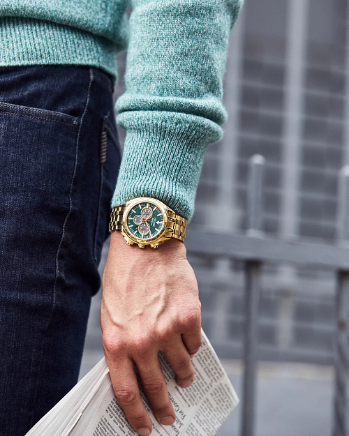 Carson Green Dial Stainless Steel Bracelet CA4542-59X | CITIZEN Carson Green Dial Stainless Steel Bracelet CA4542-59X | CITIZEN