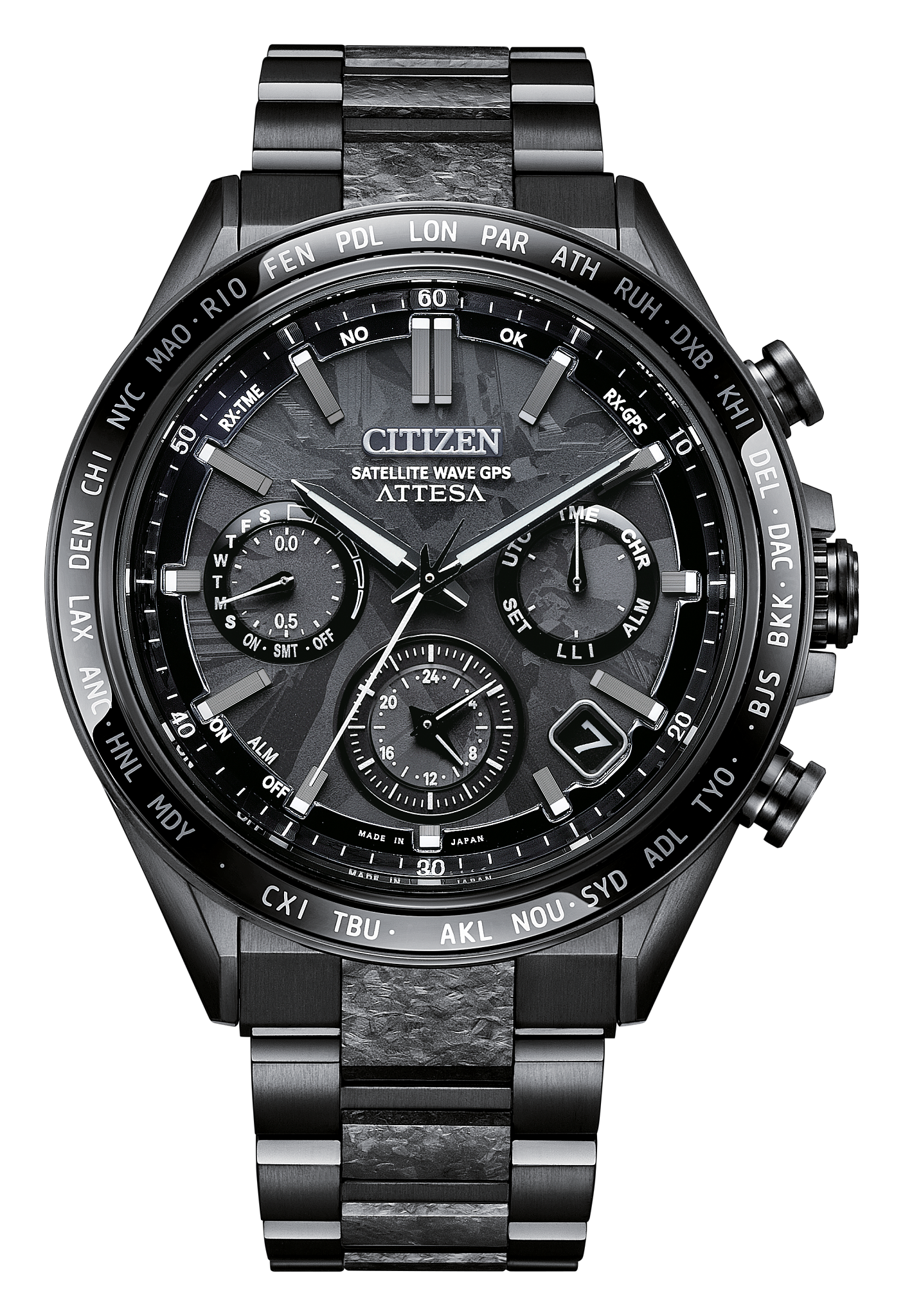 HAKUTO-R Black Dial Super Titanium with DLC Coating Bracelet CC4067-66E ...