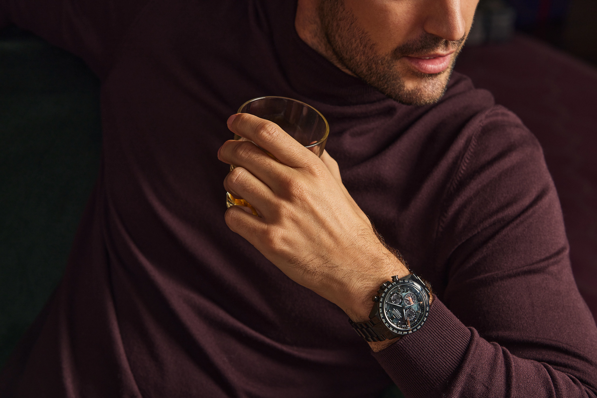 HAKUTO-R Multiple Dial Super Titanium with DLC Coating Bracelet CC4065 ...