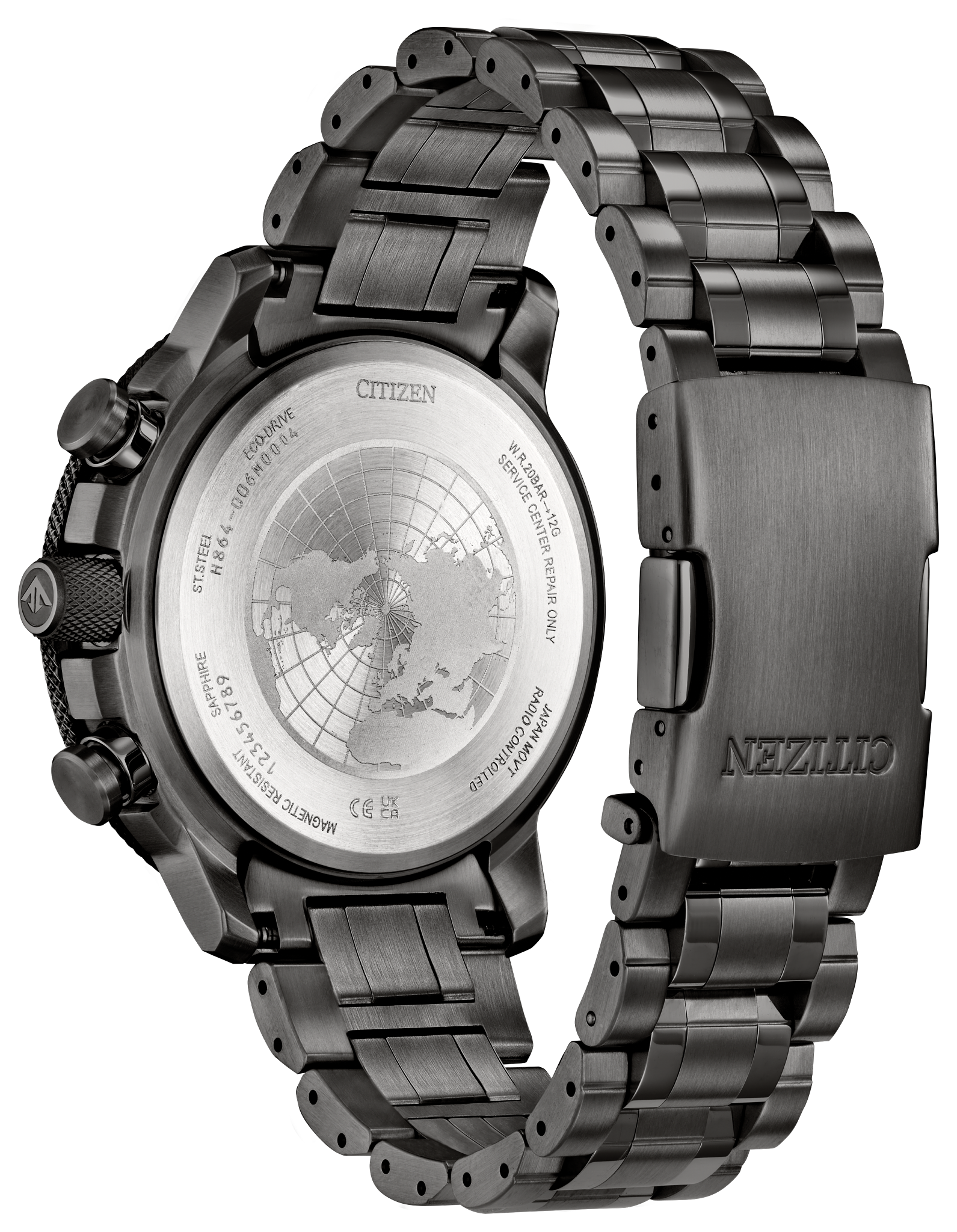 Promaster Geo Trekker Black Dial Stainless Steel Bracelet BY3005-56G ...