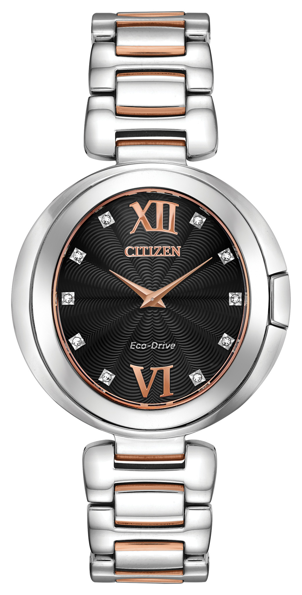 Citizen L Ladies Eco-Drive Black Dial Stainless Steel Watch | CITIZEN