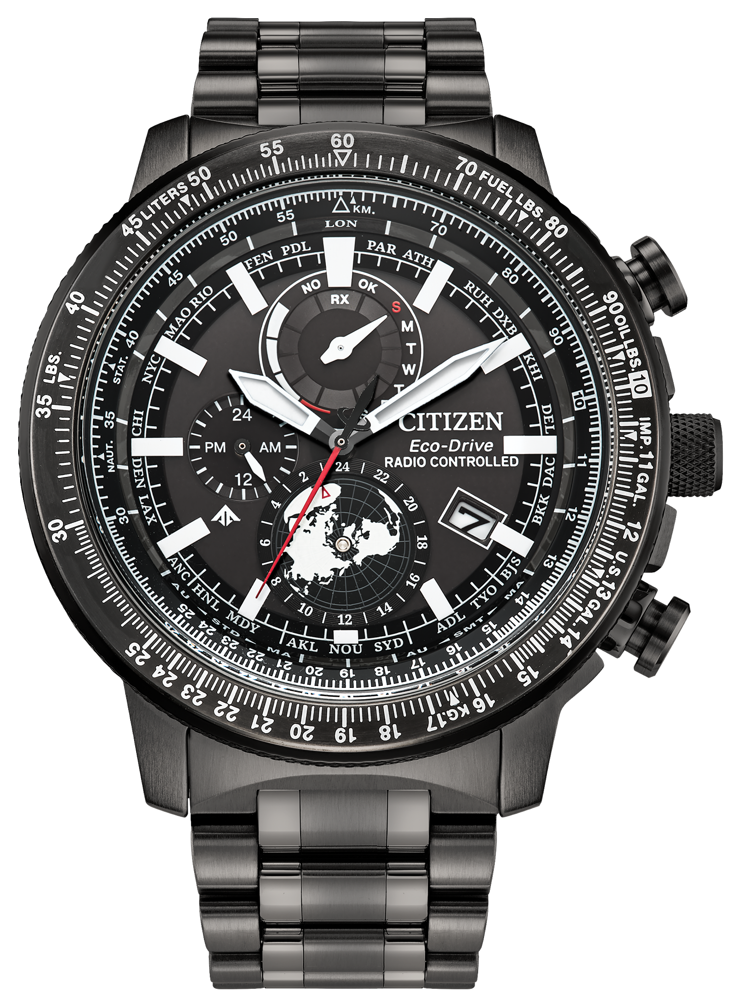 Promaster Geo Trekker Black Dial Stainless Steel Bracelet BY3005-56G ...