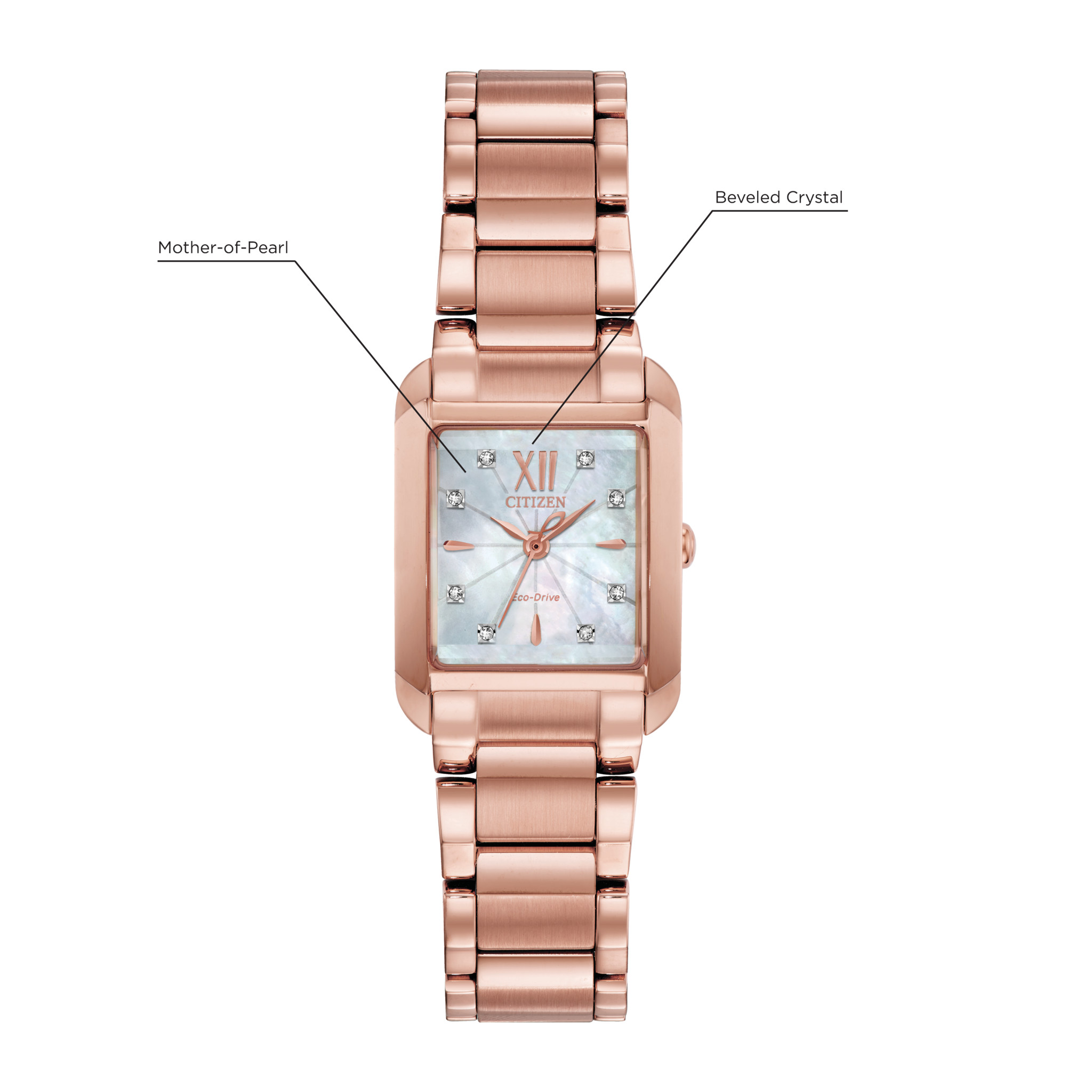 Citizen L Ladies Eco-Drive White Dial Pink Watch | CITIZEN