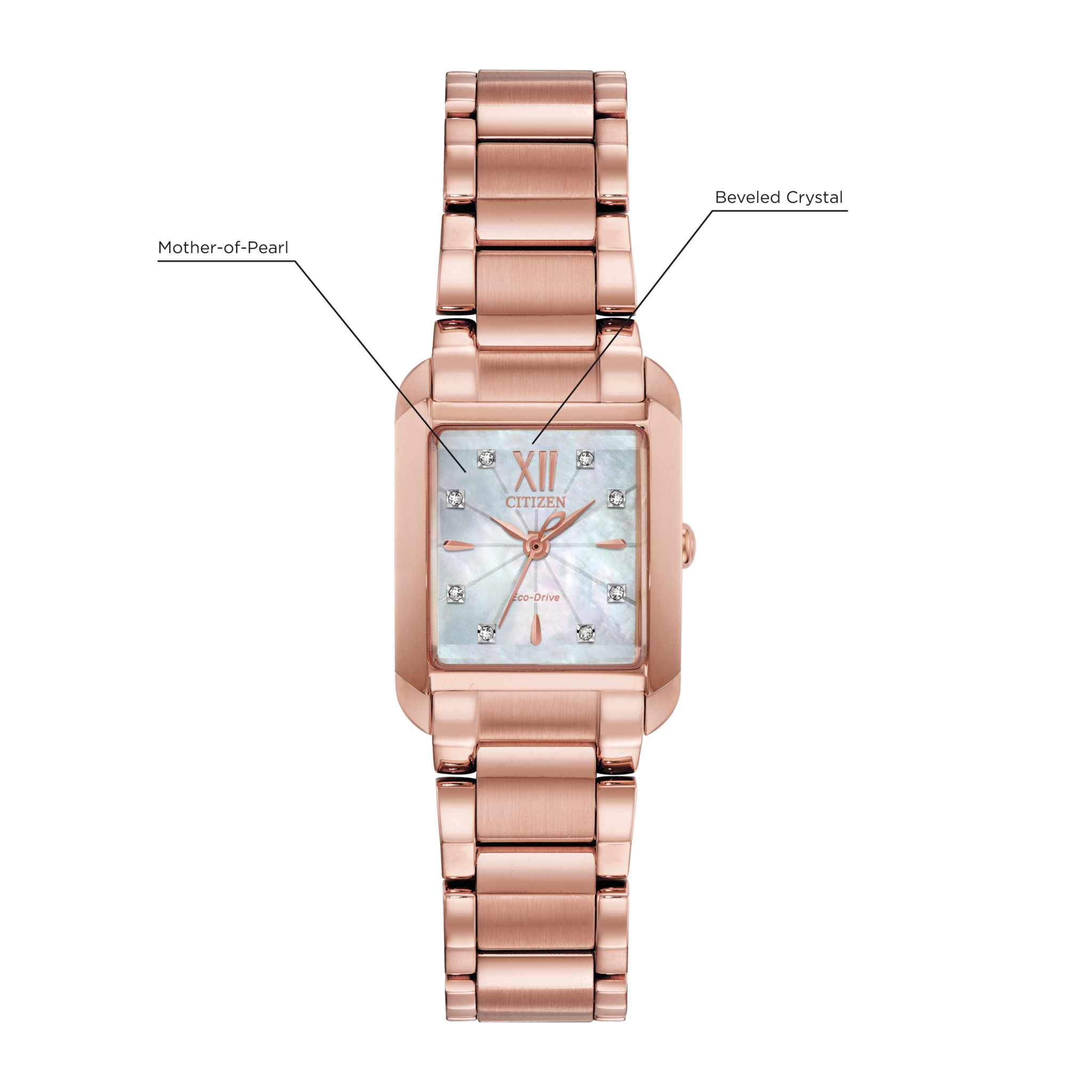 Citizen L Ladies Eco-Drive White Dial Pink Watch | CITIZEN