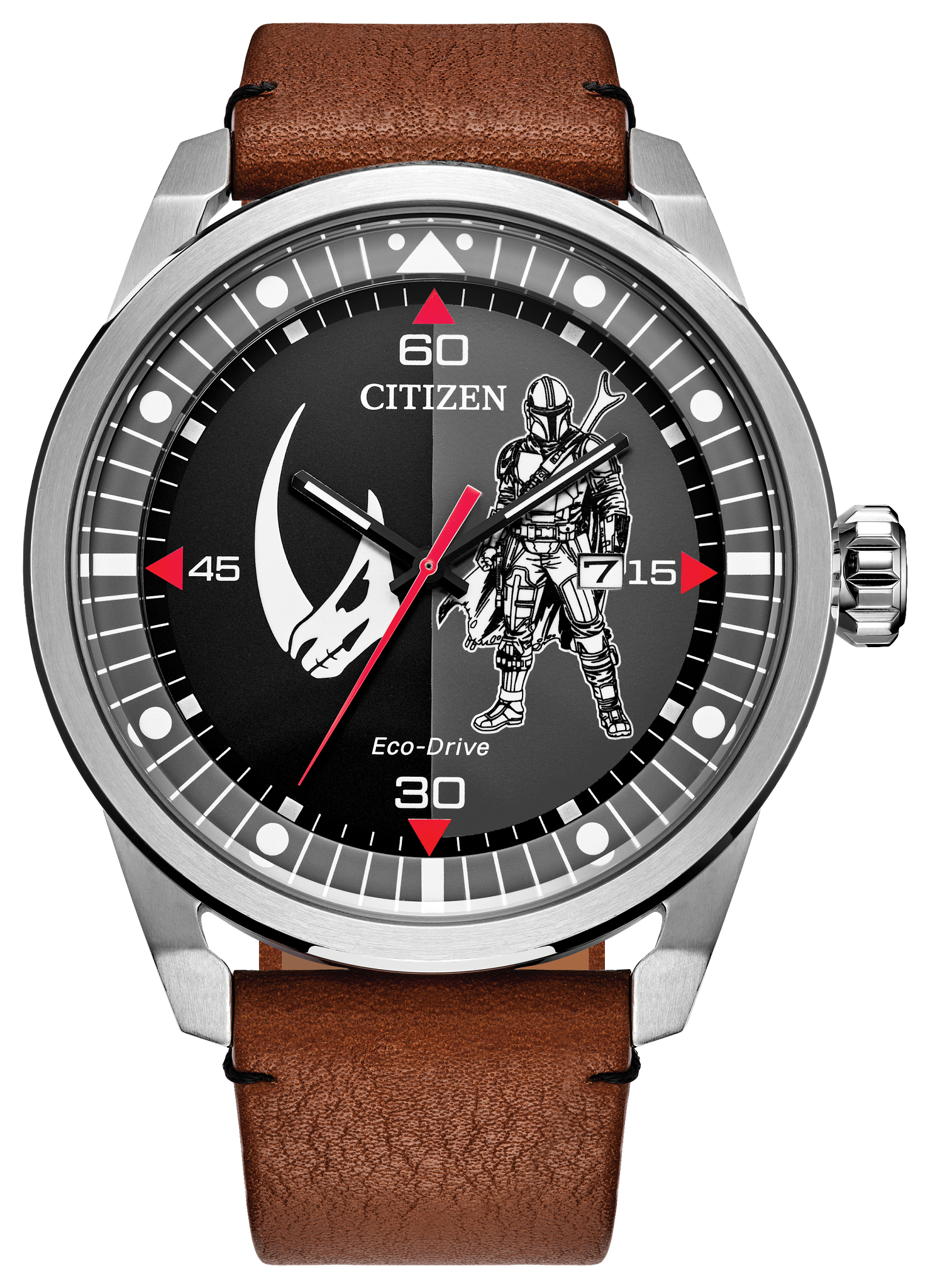 Mando, Bounty Hunter Black Dial Leather Strap AW1730-07W | CITIZEN