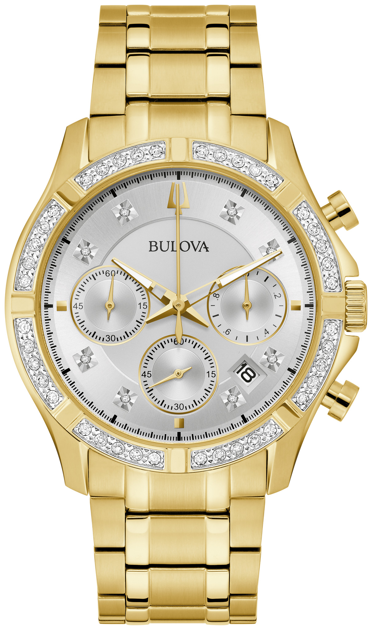 Silver-Tone Dial Stainless Steel Bracelet Classic 98E113 | Bulova